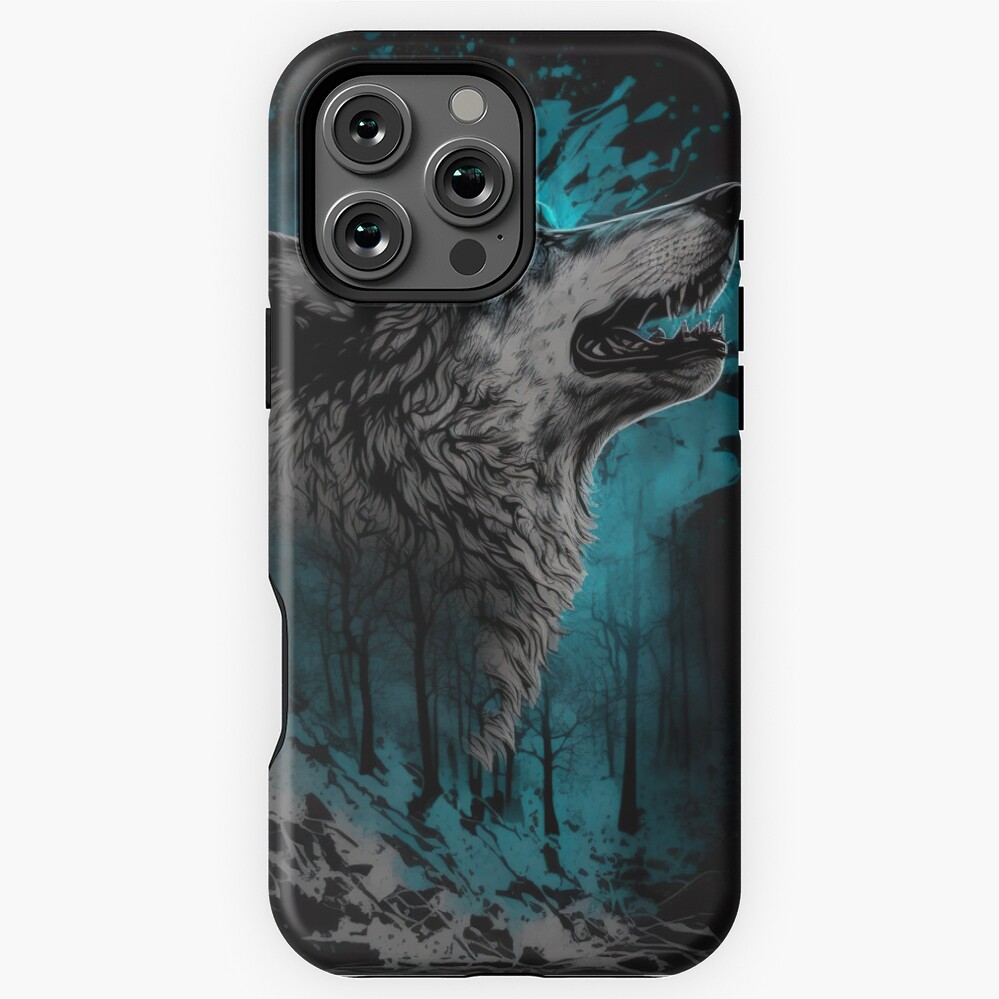 Wolf with Blue Sky Wildlife Nature Phone Case for iPhone 16 15 14 13 12 ...