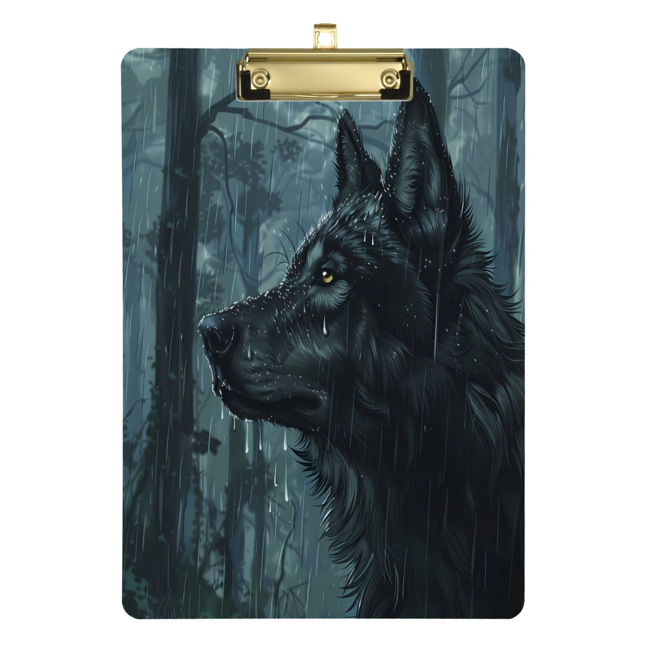 Wolf with Rainy Forest Acrylic Clipboards A4 Standard Letter Size ...
