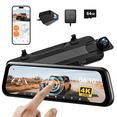 "WOLFBOX Car Dash Cam Rearview Dual, 4K +1080P with Night Vision, 10 ...