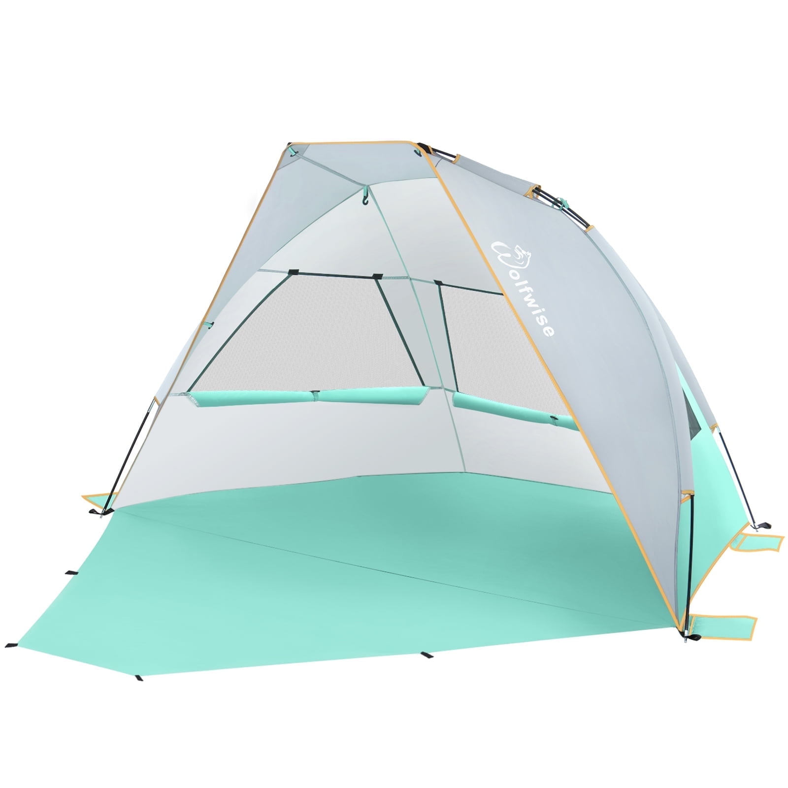 WolfWise UV Protection 3-Person Beach Tent, Waterproof Outdoor Shelter with Extendable Floor ...