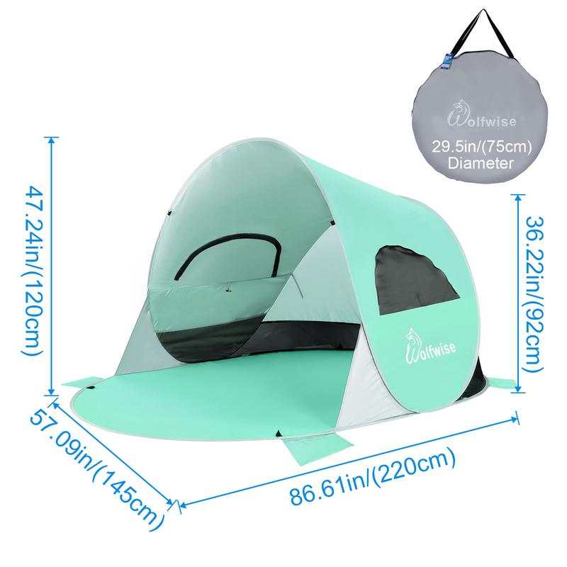 WolfWise UPF 50+ Pop-up / Pole Beach Tent Sun Shelter Indoor Playhouse ...