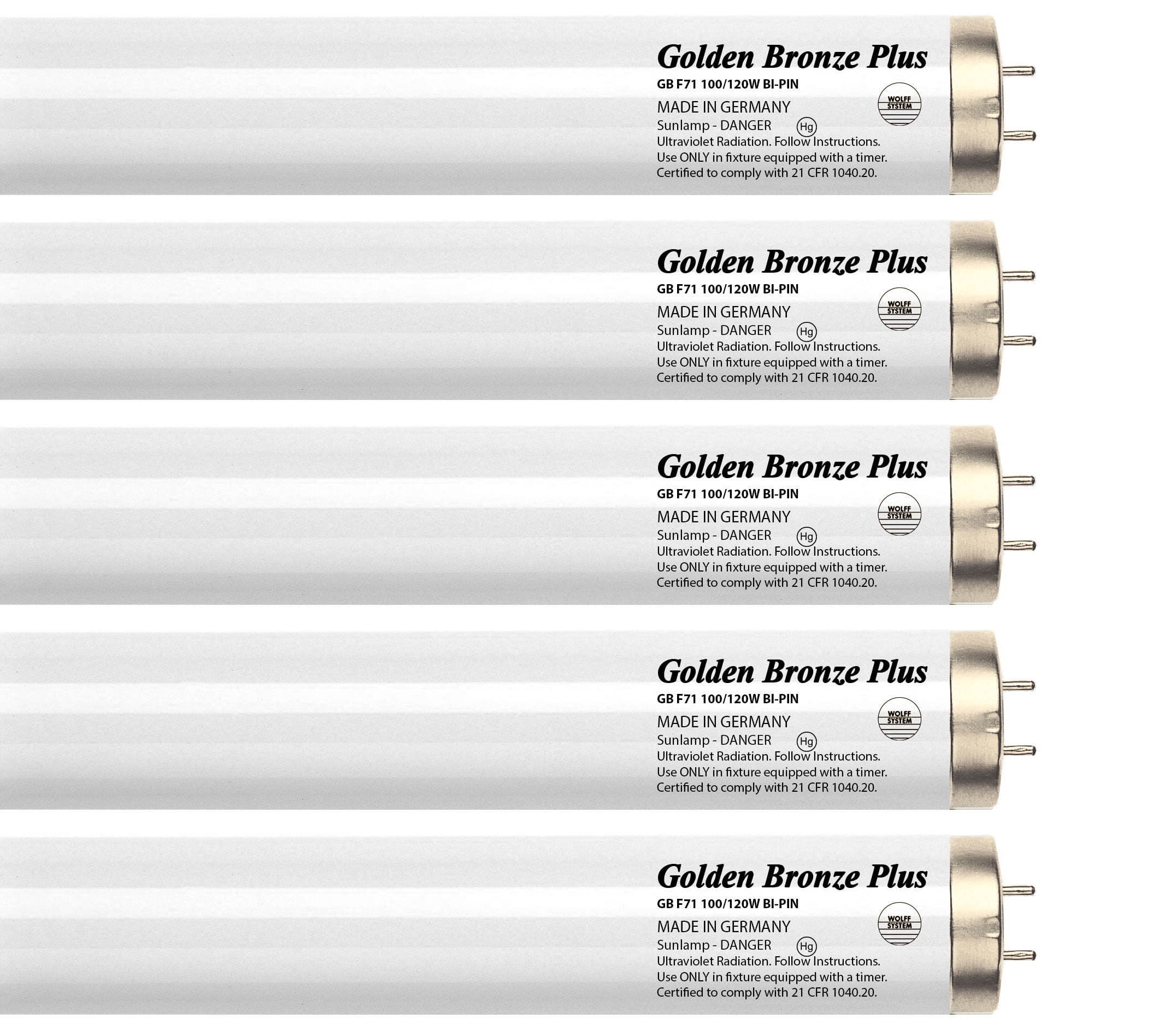 Wolff System GoldenBronze Plus F71T12 100W Bipin Tanning Bulbs - Wolff ...