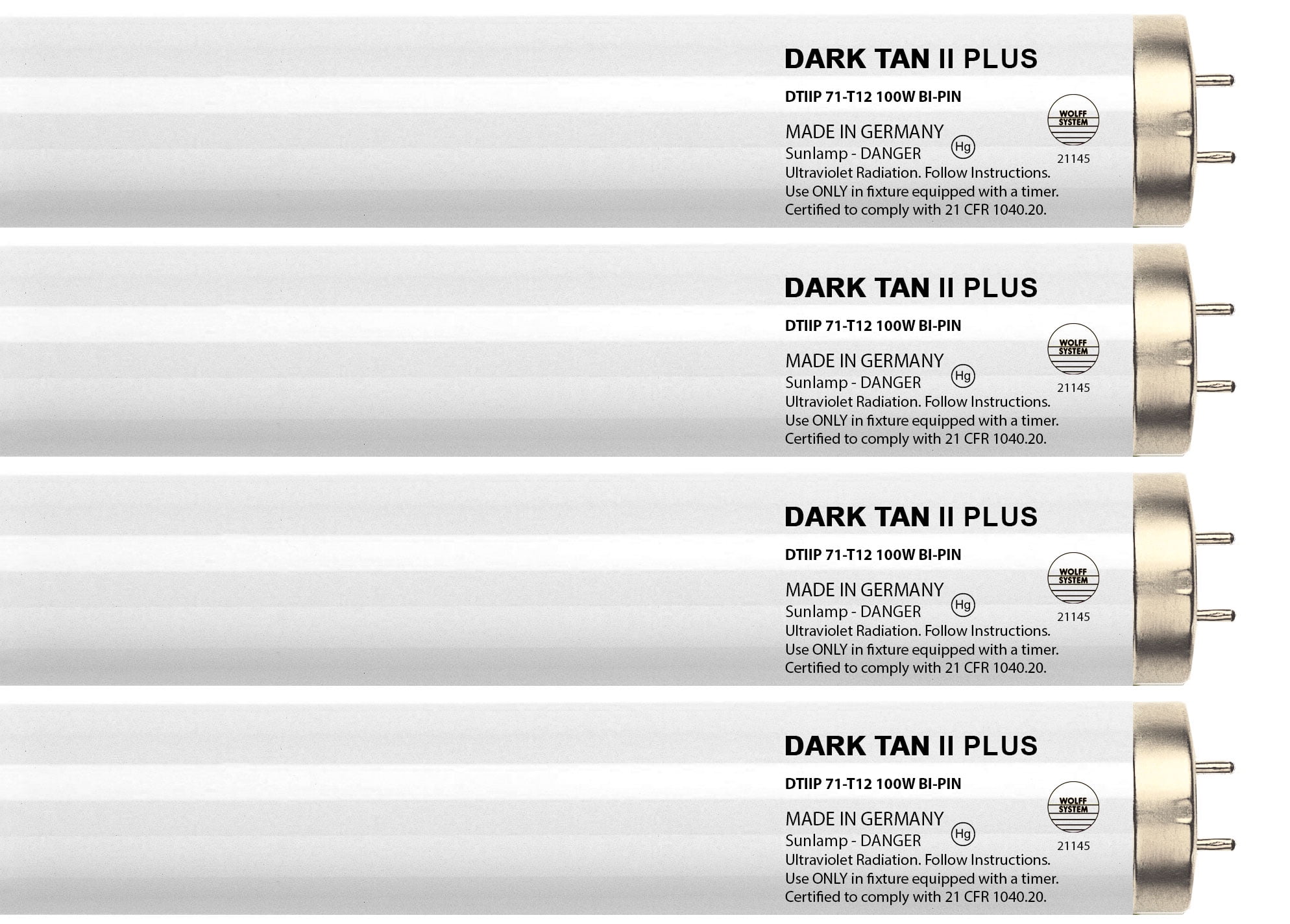 Wolff System Sun Dark Tan II Plus F71T12 100W Bipin Tanning Lamps ...