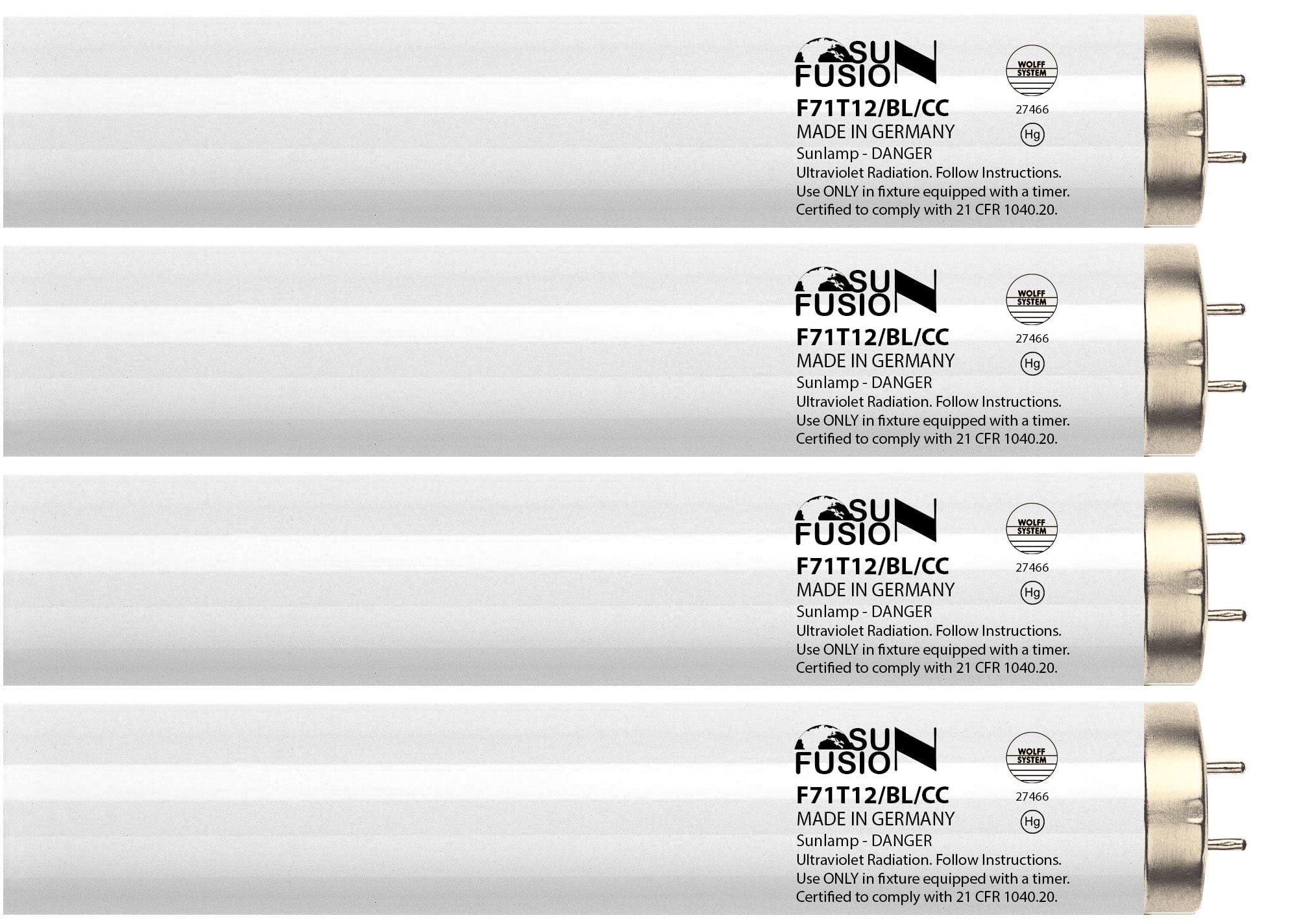 Wolff System Sun Fusion F71T12 CC 2393 100W Bipin Tanning Lamps - Fast ...