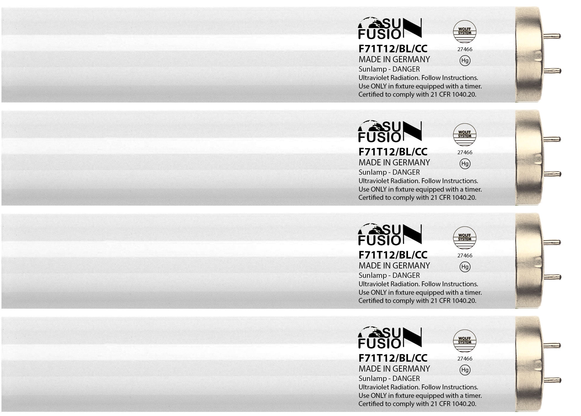 Wolff System Sun Fusion F71T12 CC 2393 100W Bipin Tanning Lamps - Fast ...