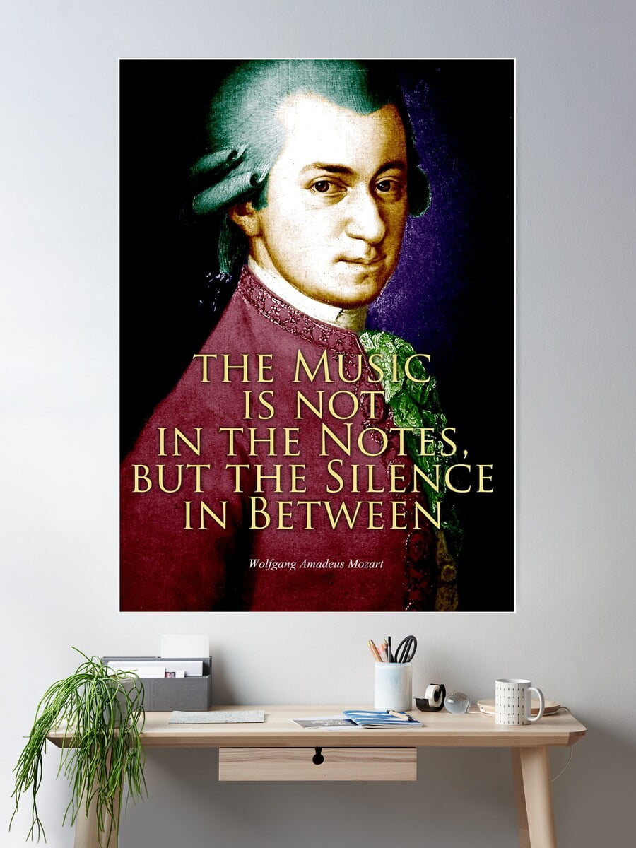 Wolfgang Amadeus Mozart Quote 2 Poster Wall Art, Modern Wall Decor For ...