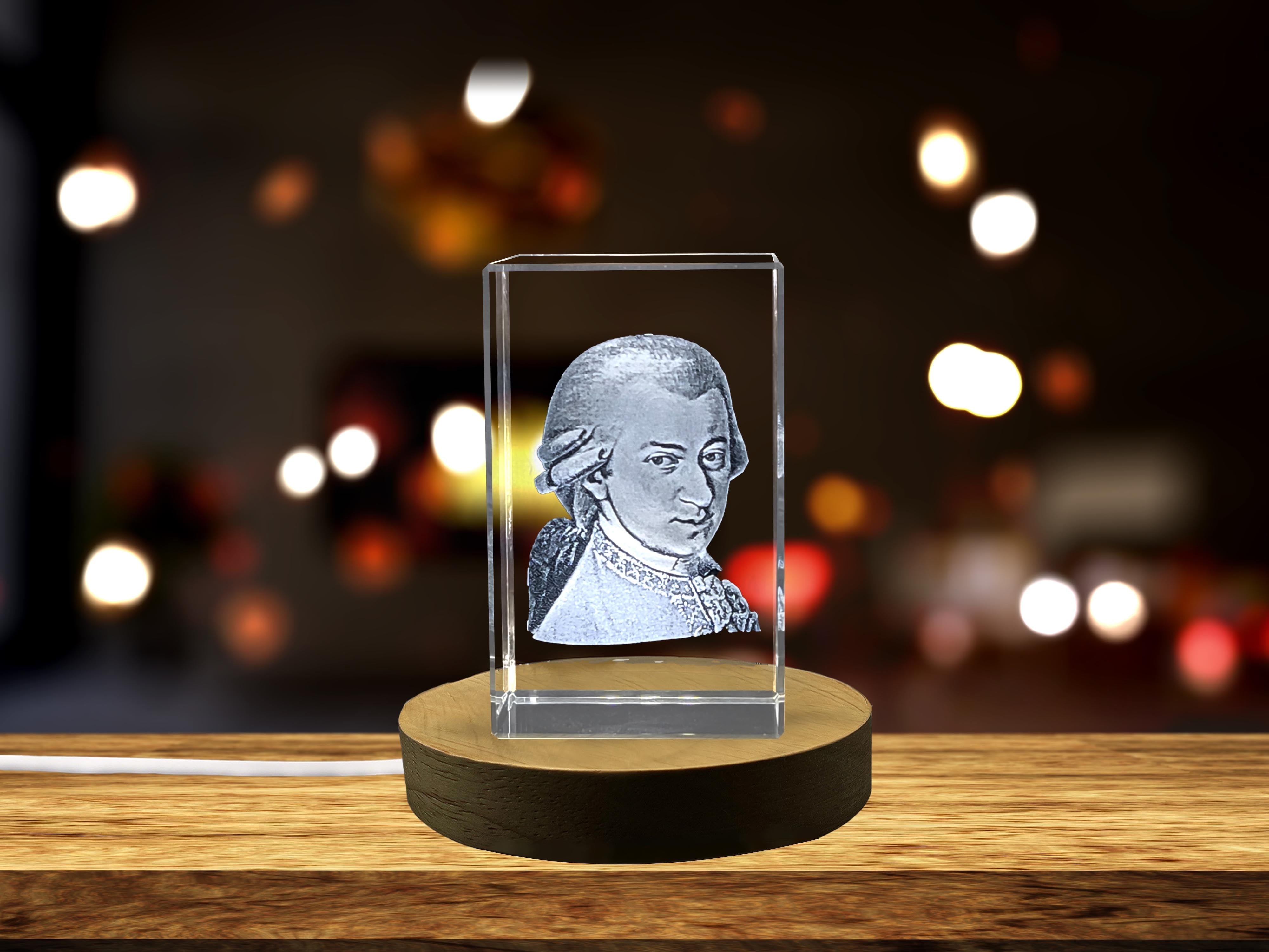 Wolfgang Mozart 3D Engraved Crystal Sculpture - Walmart.com