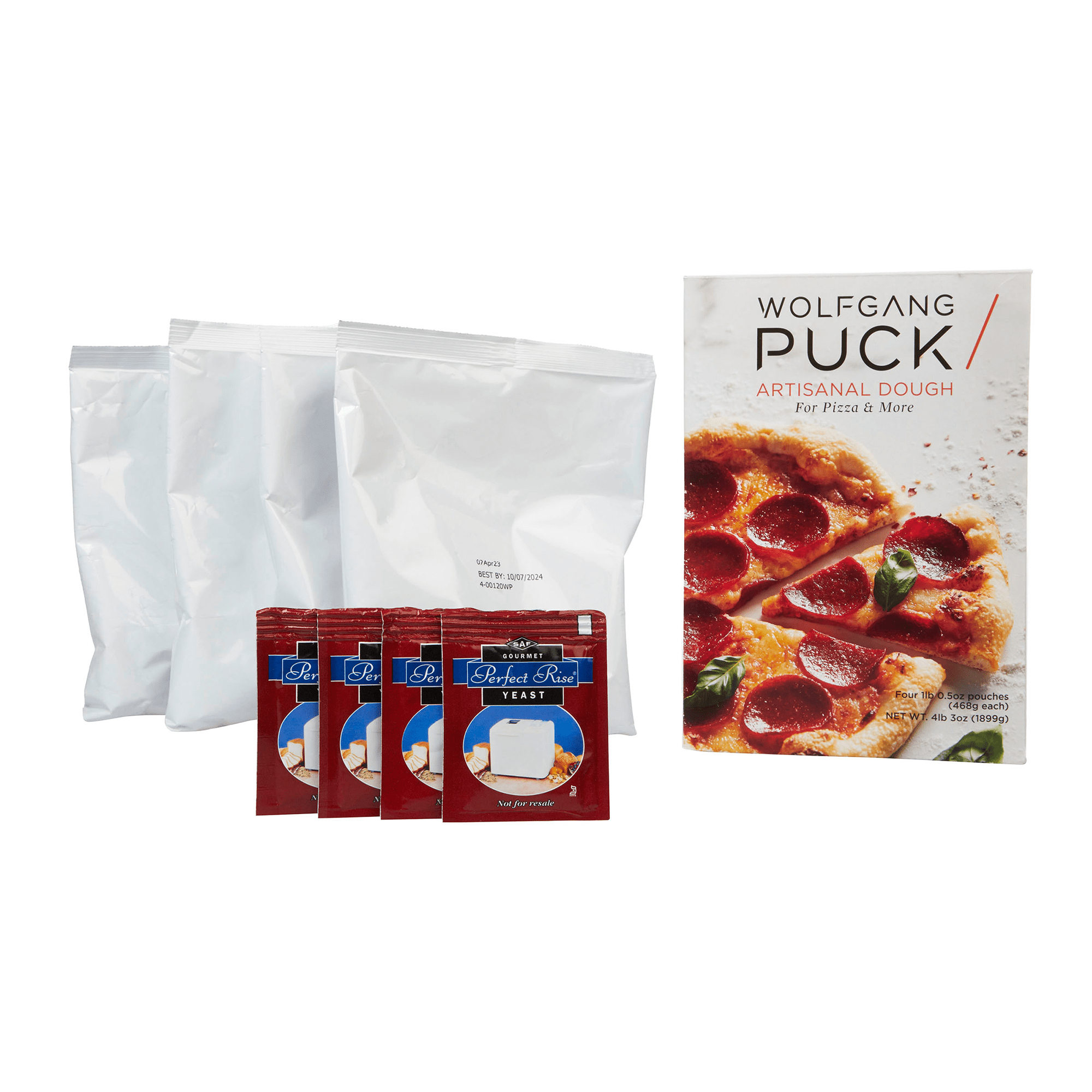 Wolfgang Puck Artisanal Pizza Dough, 4 Pouches – Makes 8 12” Pizzas ...