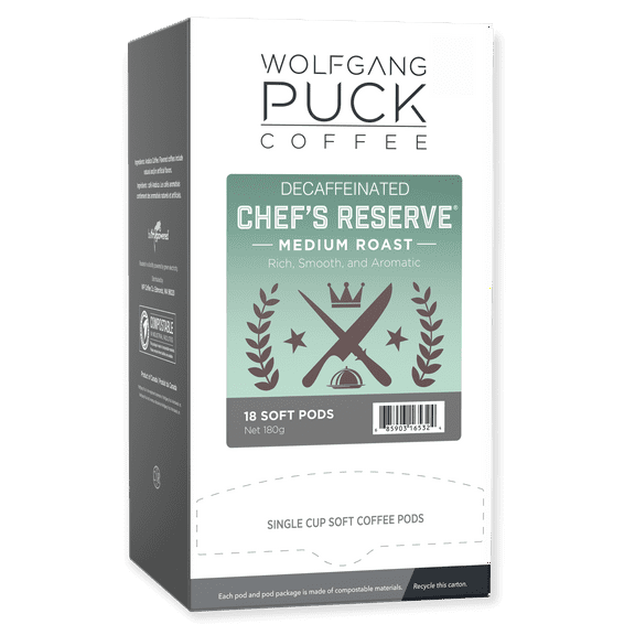 Wolfgang Puck Coffee Soft Pods, Chef's Reserve, Medium Roast, 18 count (pack of 3) - Walmart.com