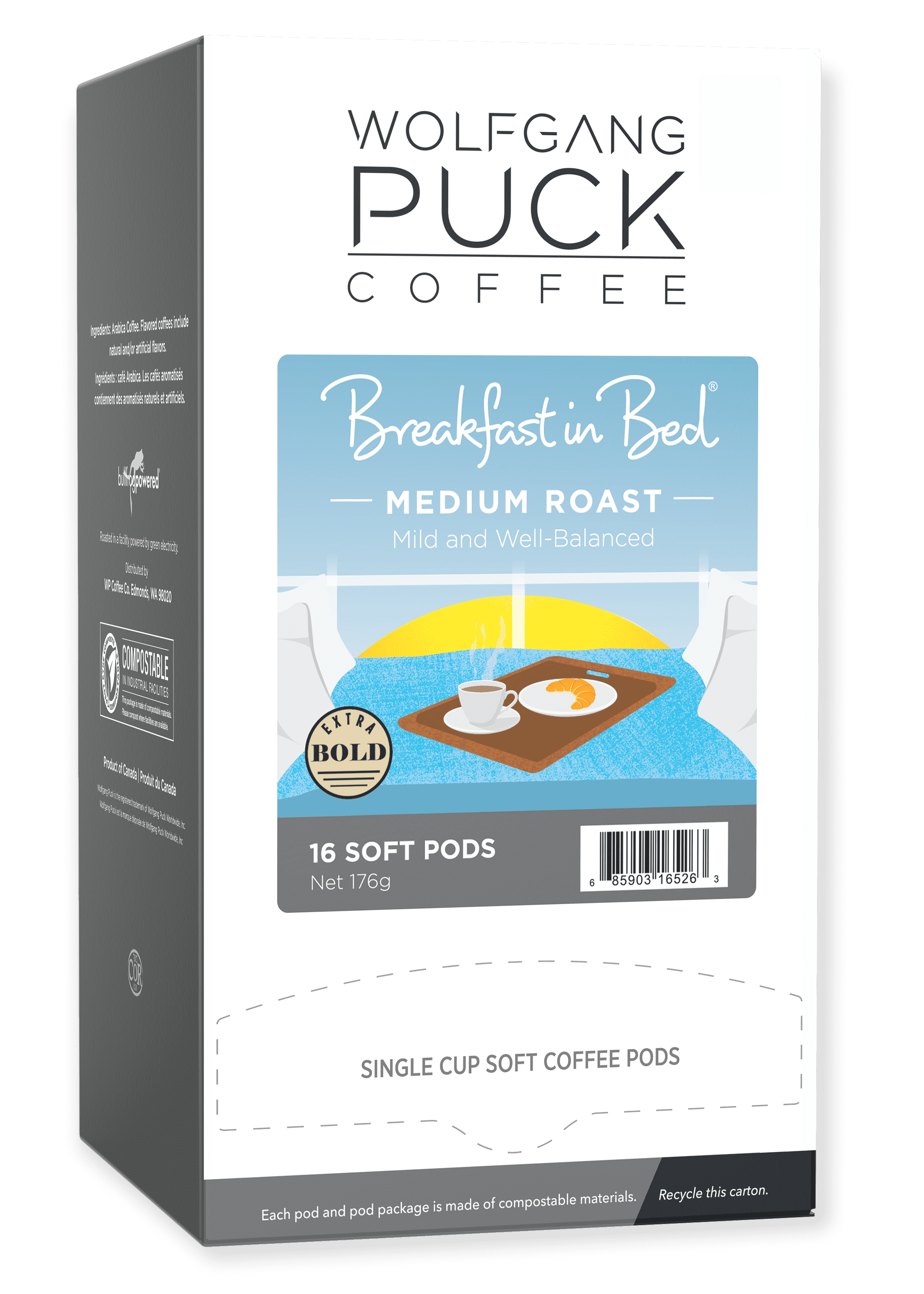 Wolfgang Puck Coffee Soft Pods, Breakfast In Bed, 16 count (Pack of 6 ...