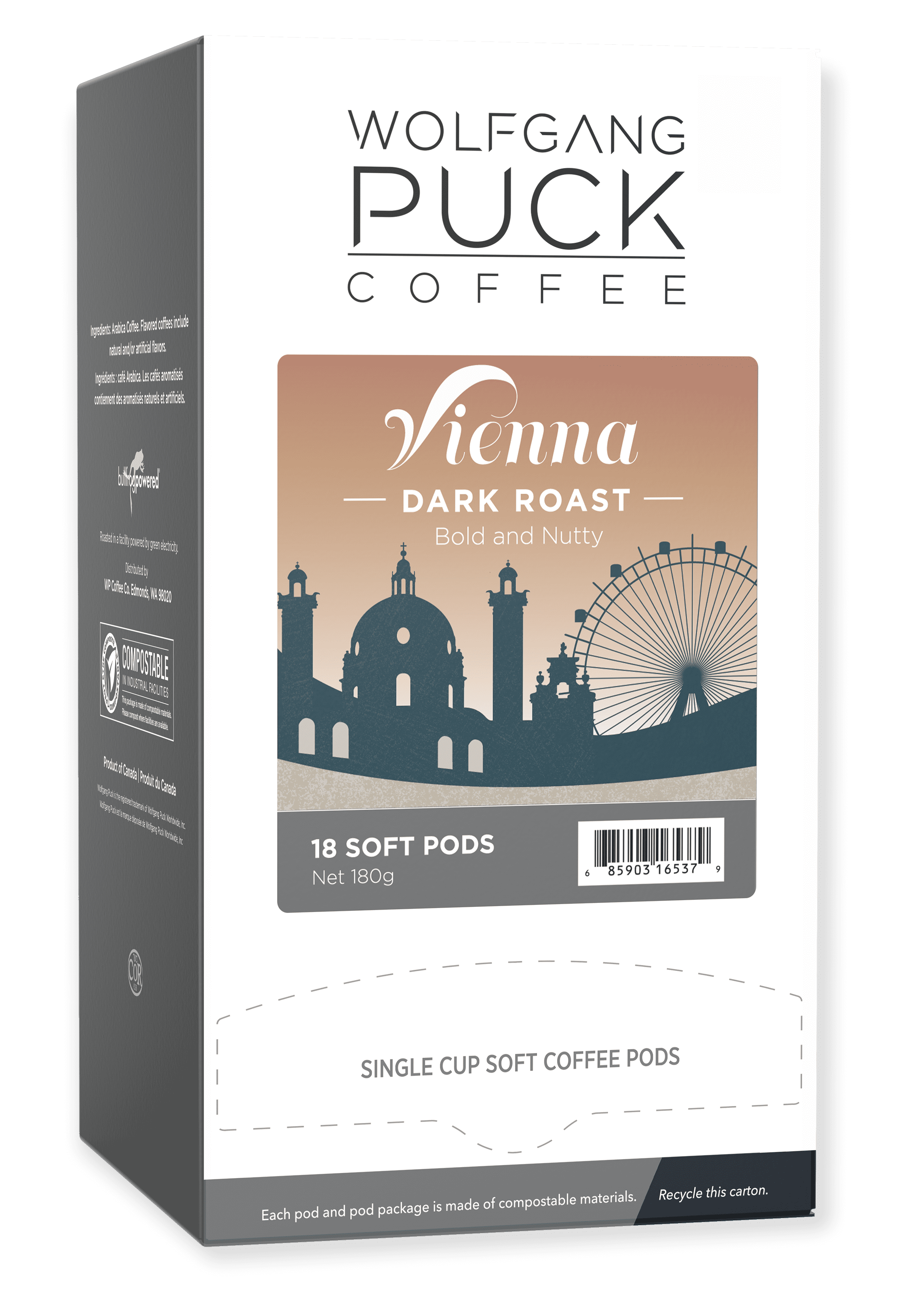 Wolfgang Puck Soft Coffee Pods, Vienna House Coffee, 9.5 Gram, 18 Count ...