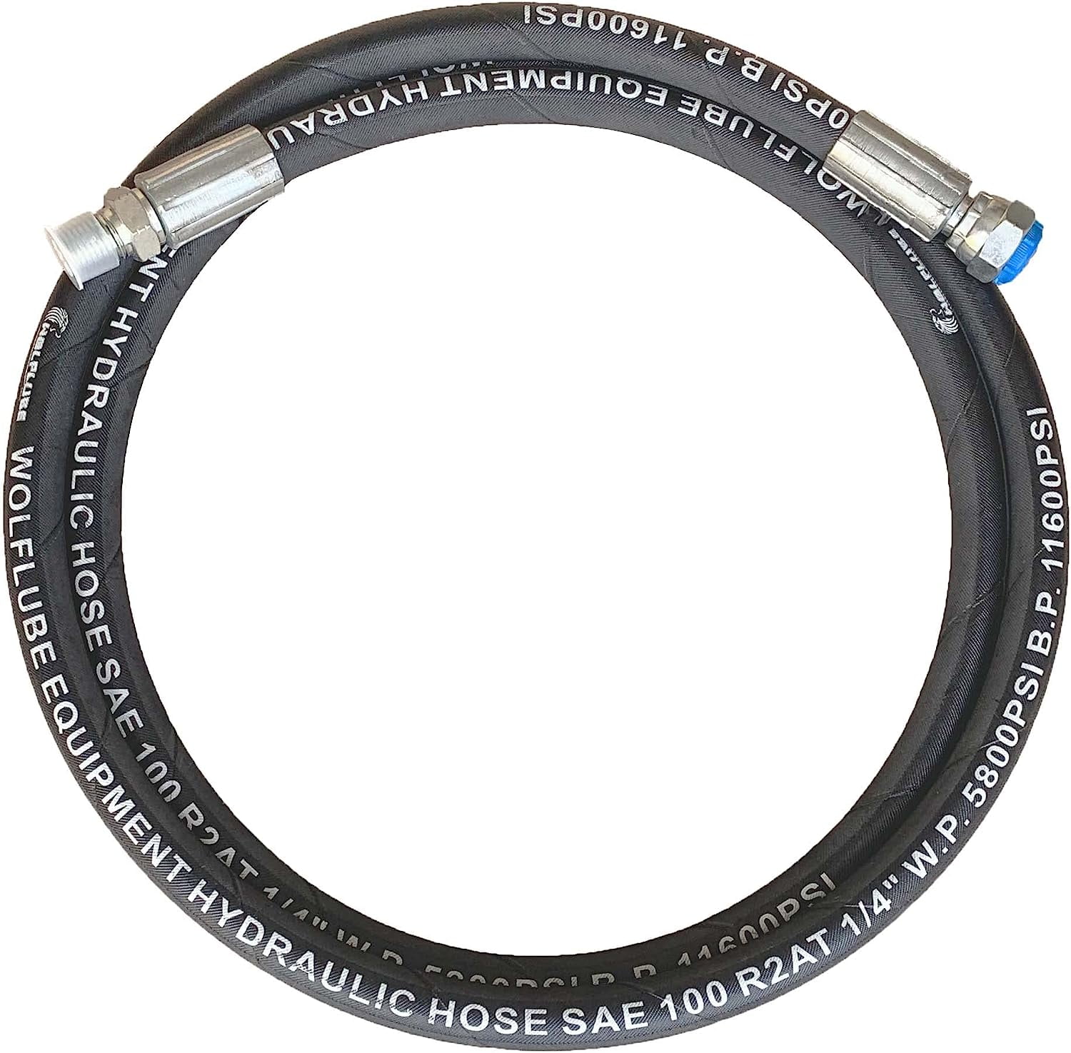 Wolflube Equipment Hydraulic Grease Hose - 1/4 inch SAE 100R2AT with ...