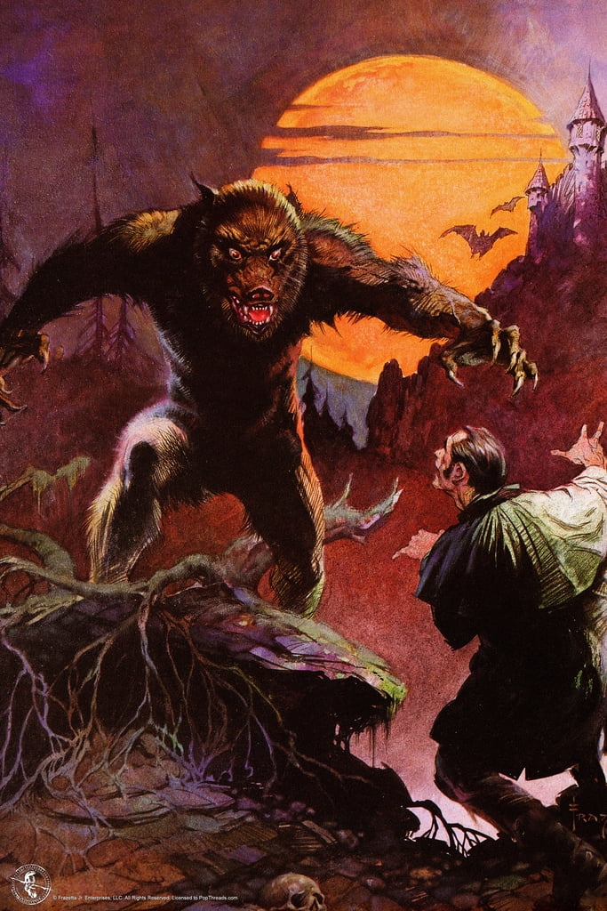 Wolfman by Frank Frazetta Retro Horror Comic Book Magazine Spooky Scary ...