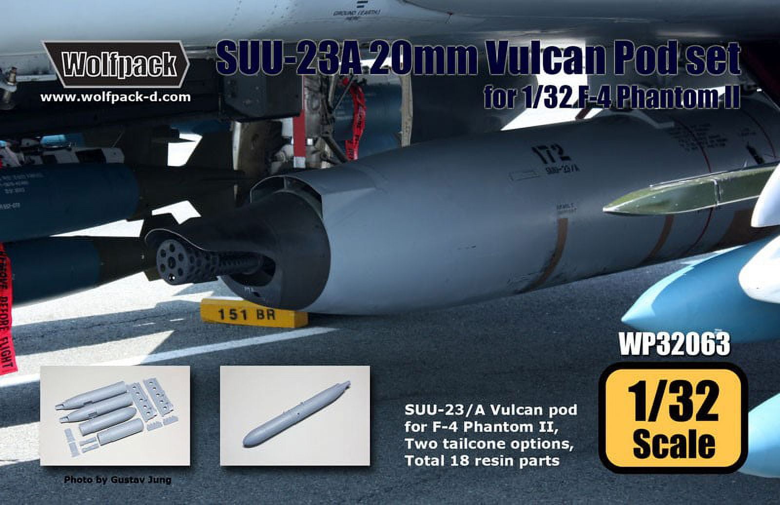 Wolfpack 1:32 SUU-23/A 20mm Vulcan Pod Set for F-4 Phantom 2pc - Resin ...