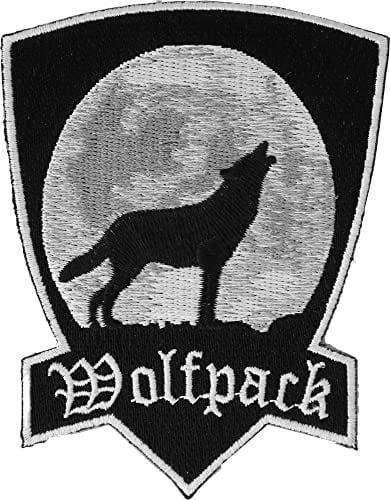 Wolfpack Patch with Howling Wolf - 3x4 inch. Embroidered Iron on Patch ...