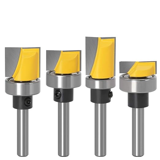 Wolfride Door Hinge Router Bit Set 1/4-Inch Shank Template Flush Trim ...