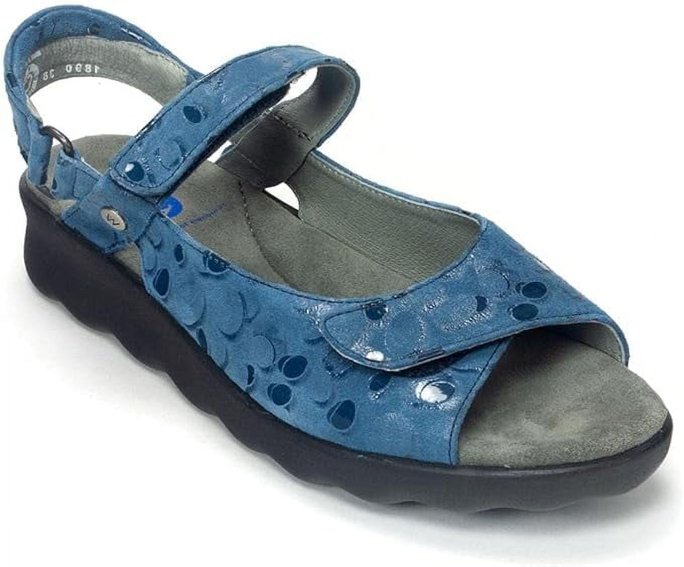 Wolky Women's Pichu Blue Circles Adjustable Hook and Loop Toe Fastener ...