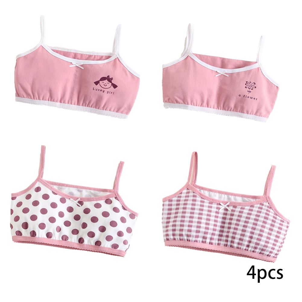 Wolled Girls Stretch Sports Bra for Kids Teens Cotton Training Bras ...