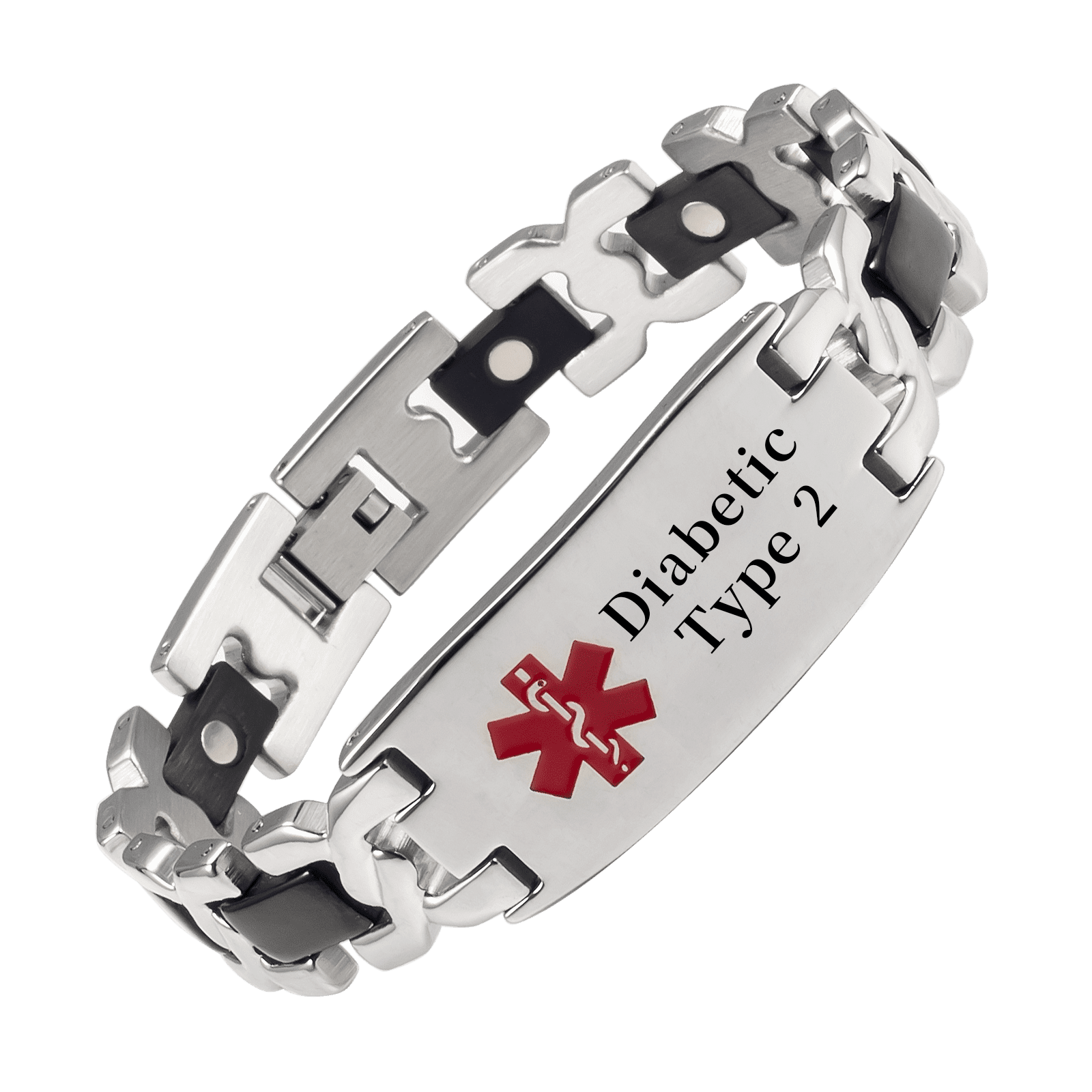 Wollet Premium Medical Jewelry: 2-in-1 Stainless Steel Magnetic ...