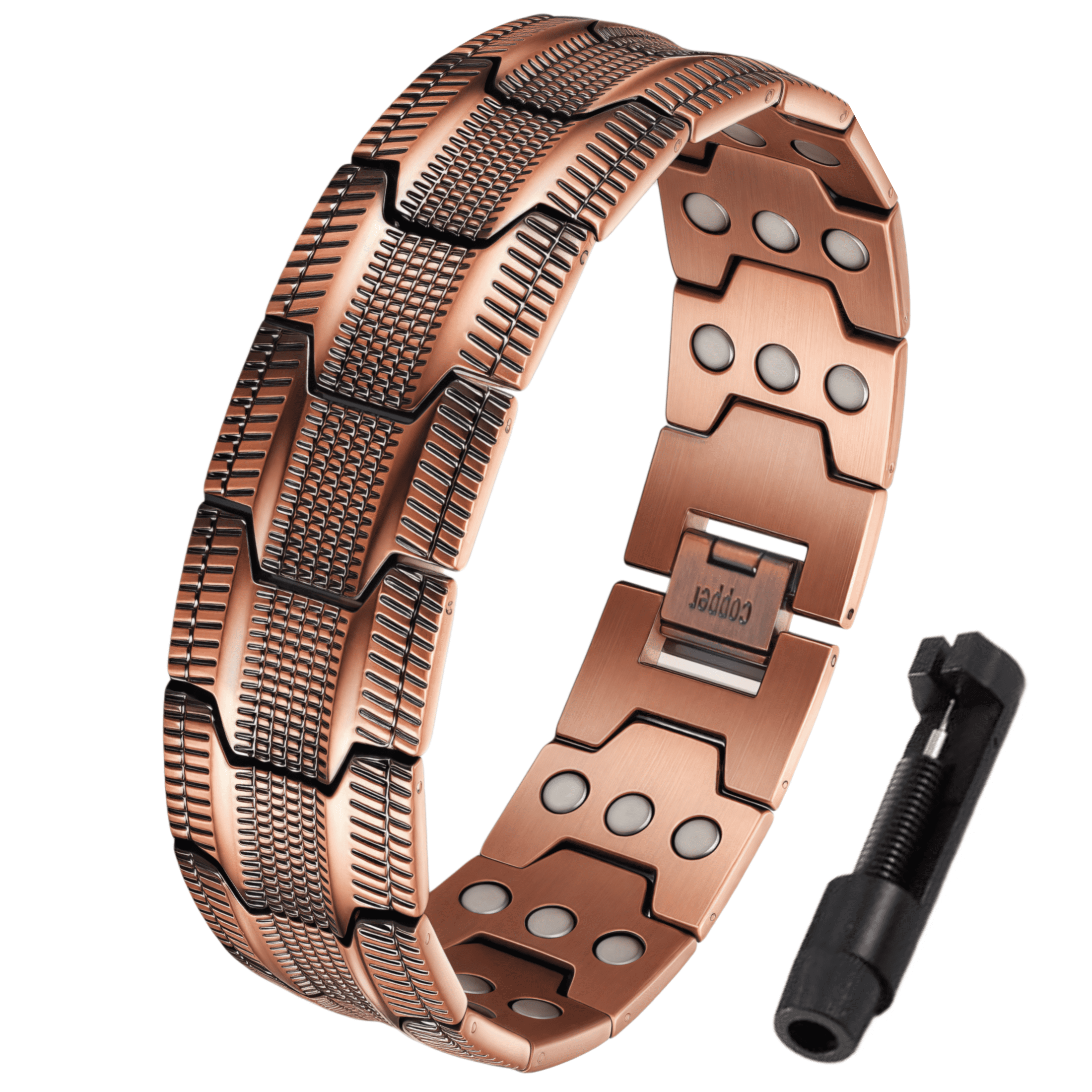 Wollet 3X Copper Magnetic Bracelet for Men, 99.99% Pure Copper ...