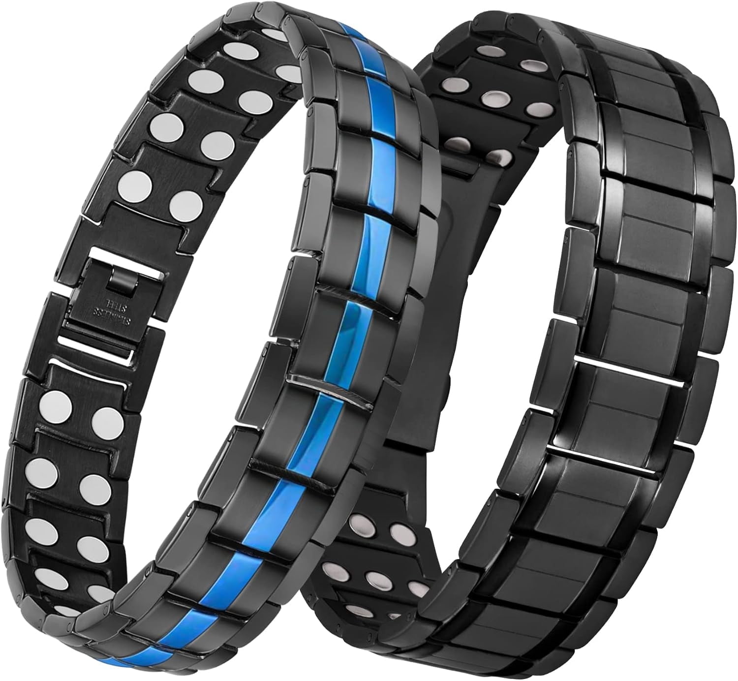 Wollet 3X Magnetic Bracelets for Men Triple Strength, Titanium Magnetic ...