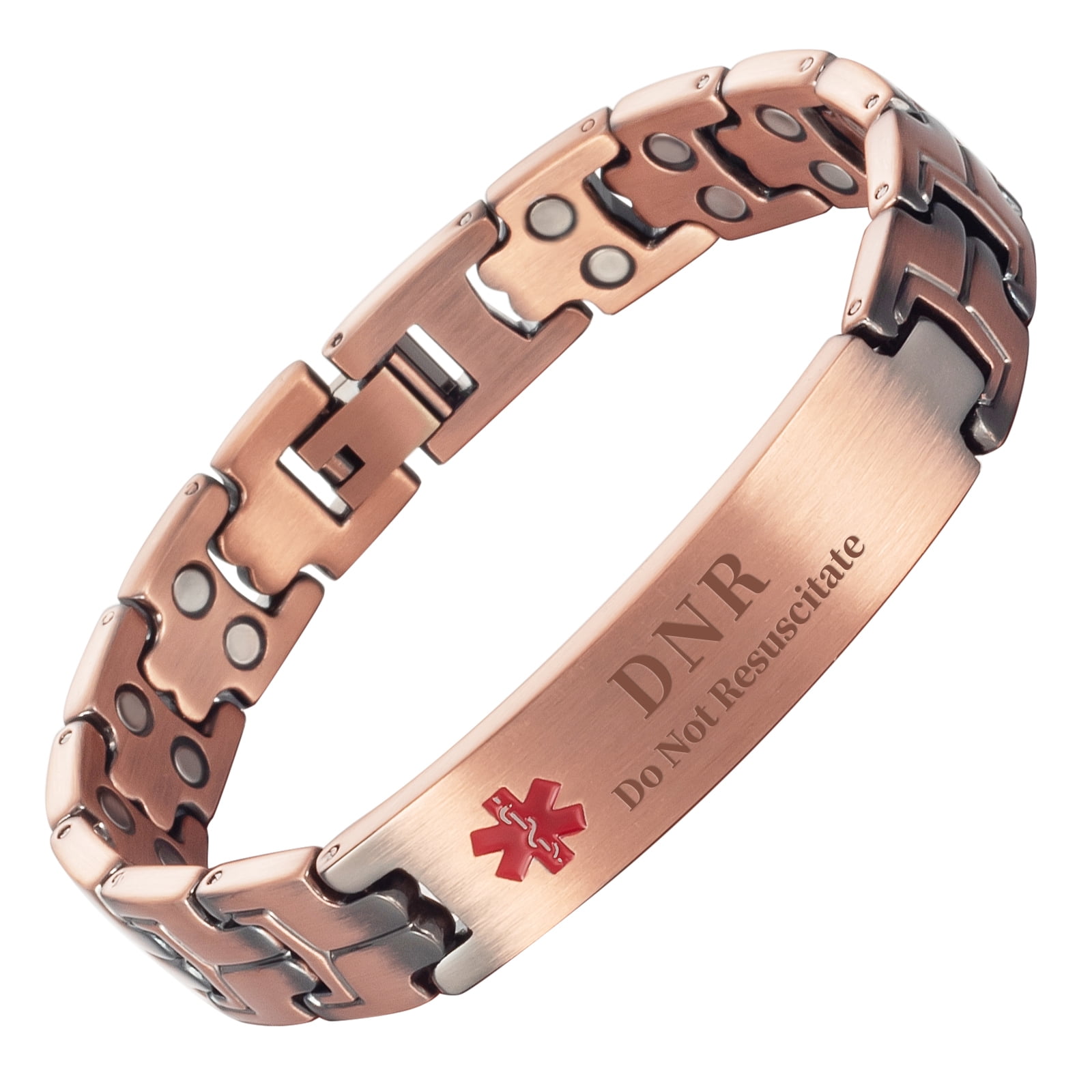 Wollet 7.6-8.66'' Pure Copper Medical Alert Bracelets for Large Women ...