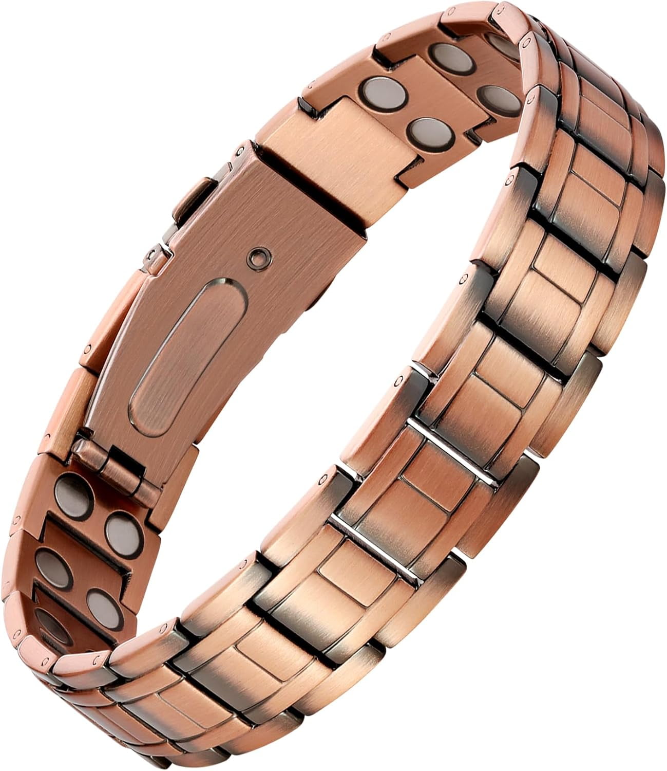 Wollet 99.99% Pure Copper Bracelet for Men with Folding Clasp ...