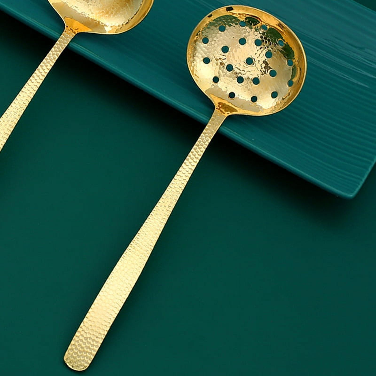 Wollet Brass Soup Spoon, Brass Colander, Long Handled Hot Pot Spoon ...
