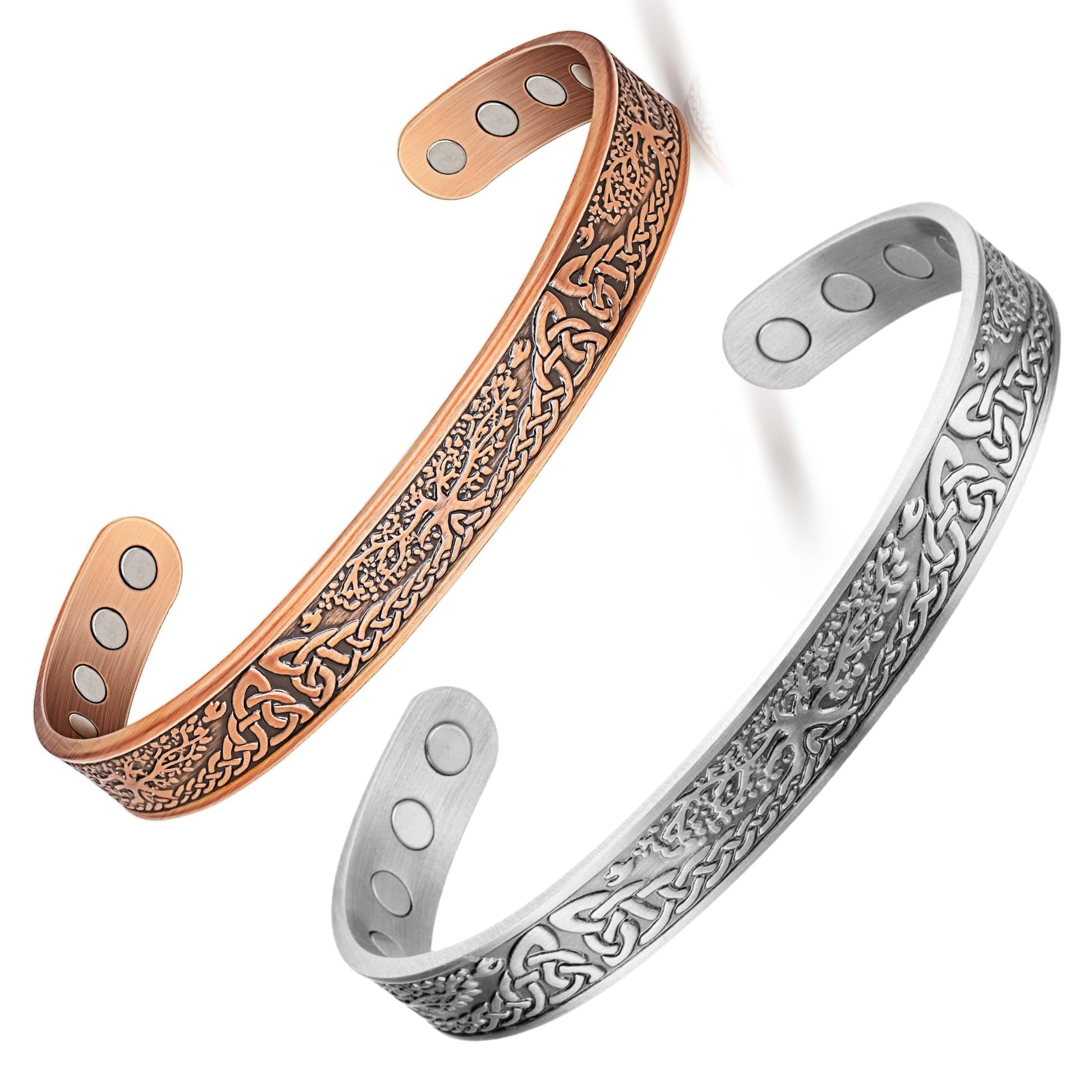 Wollet Copper Bracelet for Women Men, Solid Pure Magnetic Bracelet ...
