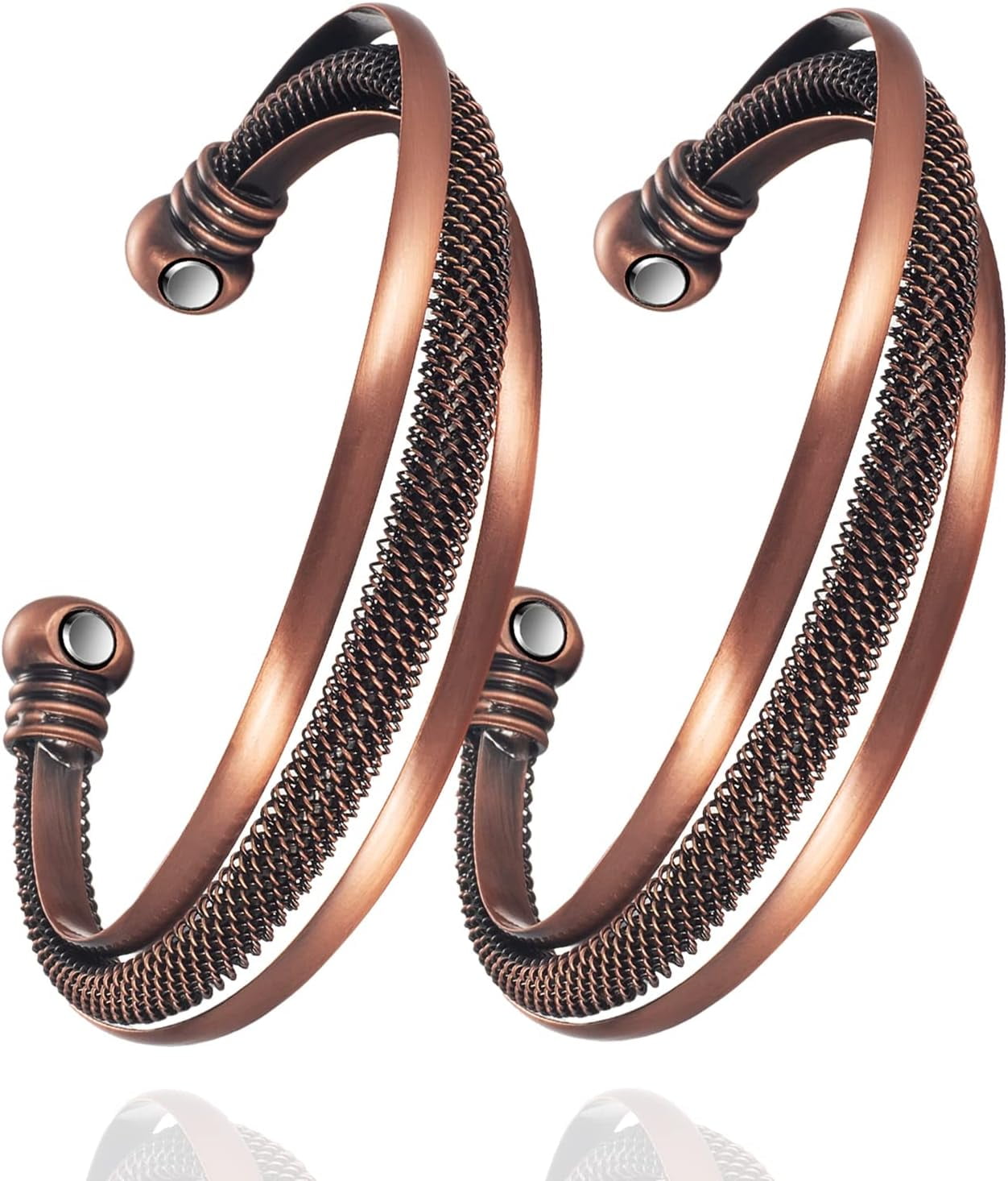 Wollet Copper Bracelets for Women, 99.9% Pure Copper Jewelry Set ...