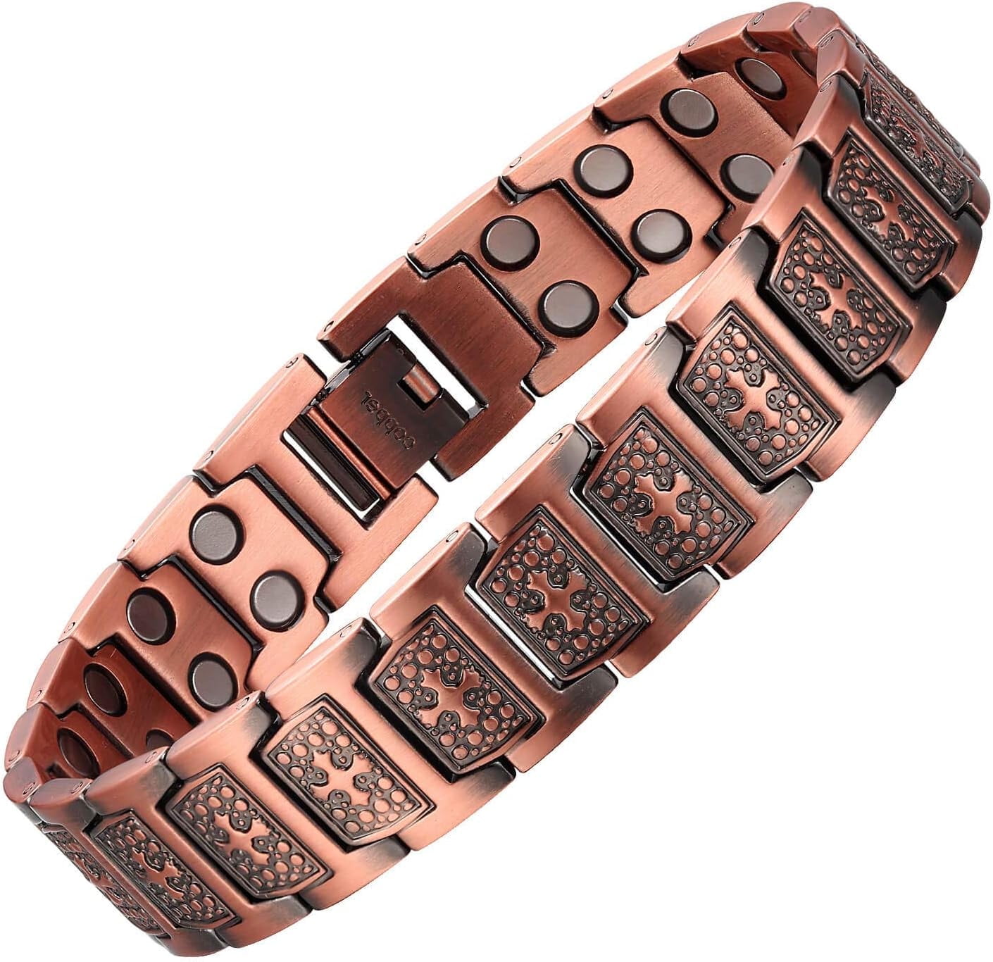 Wollet Copper Cross Magnetic Bracelet for Men - Adjustable Black Copper ...