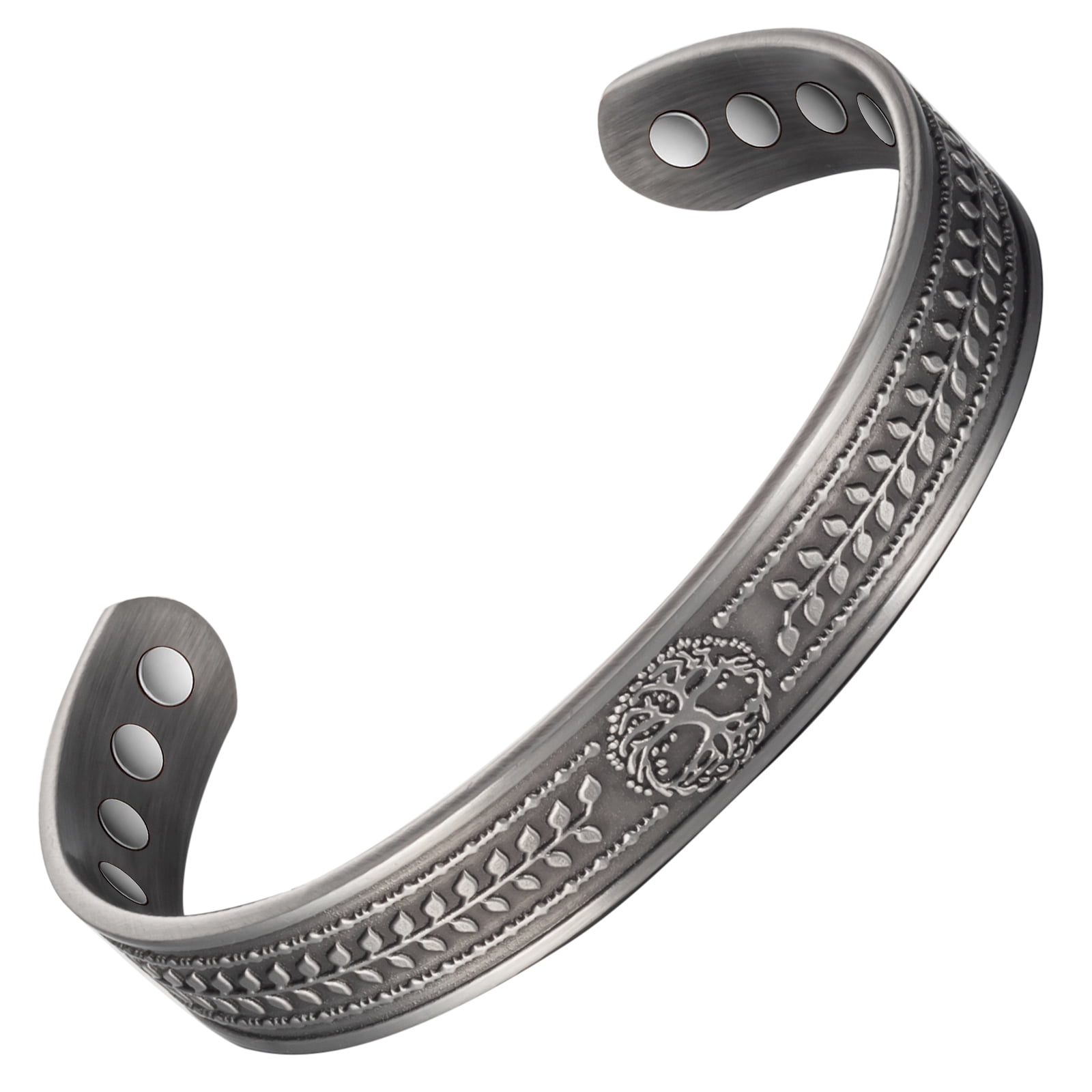 Wollet Copper Magnetic Bracelet for Men,6.69inch Pure Copper Silver ...