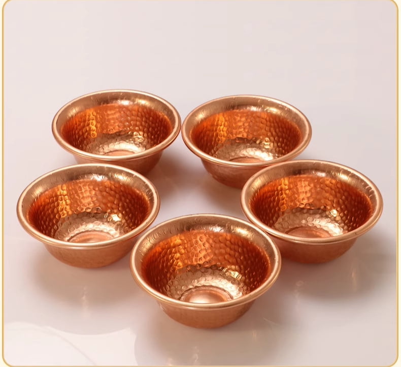 Wollet Copper Sauce Dishes Mini Individual Saucers Bowl Round Seasoning ...