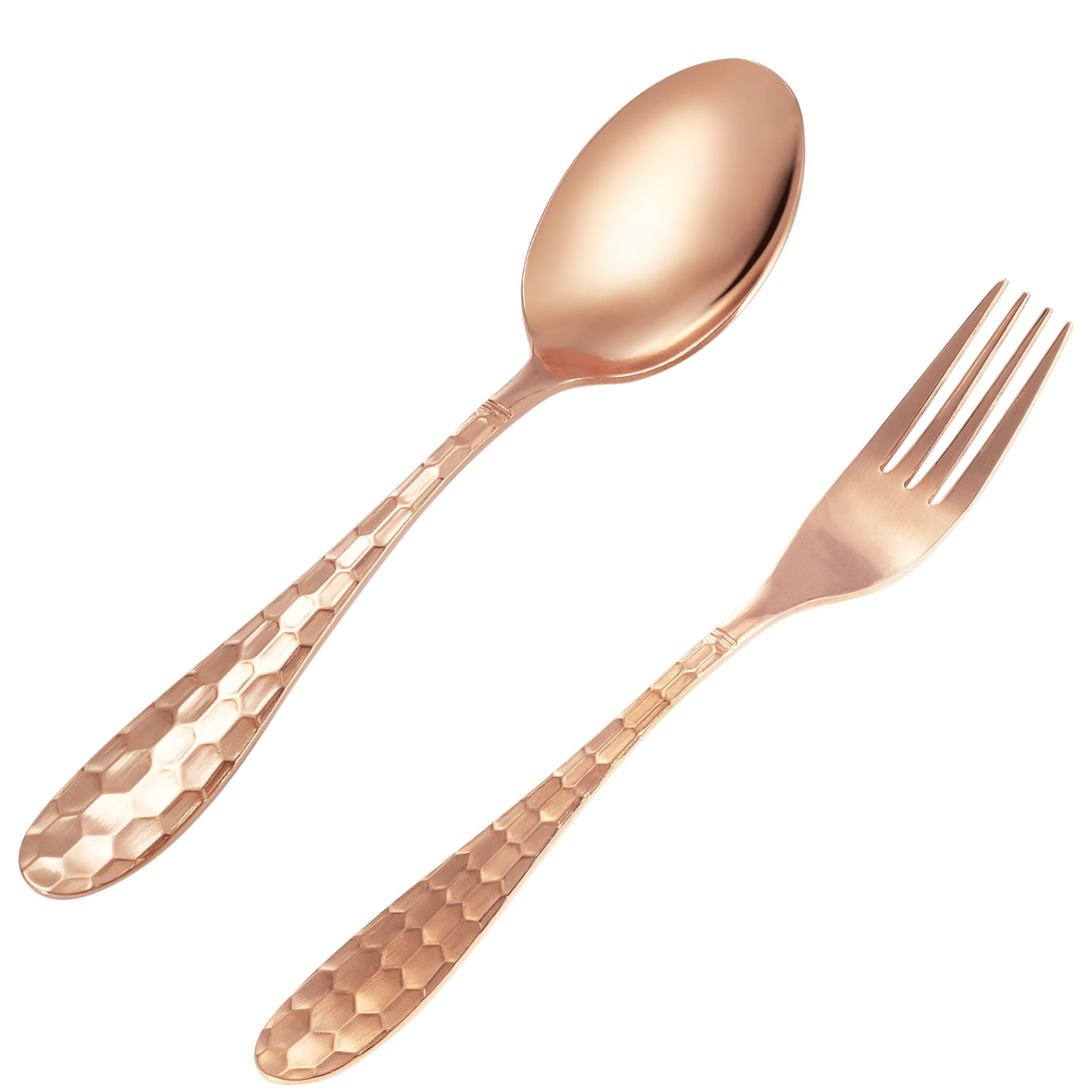 Wollet Copper Spoons and Copper Forks Set Copper Flatware Set 1 Forks ...
