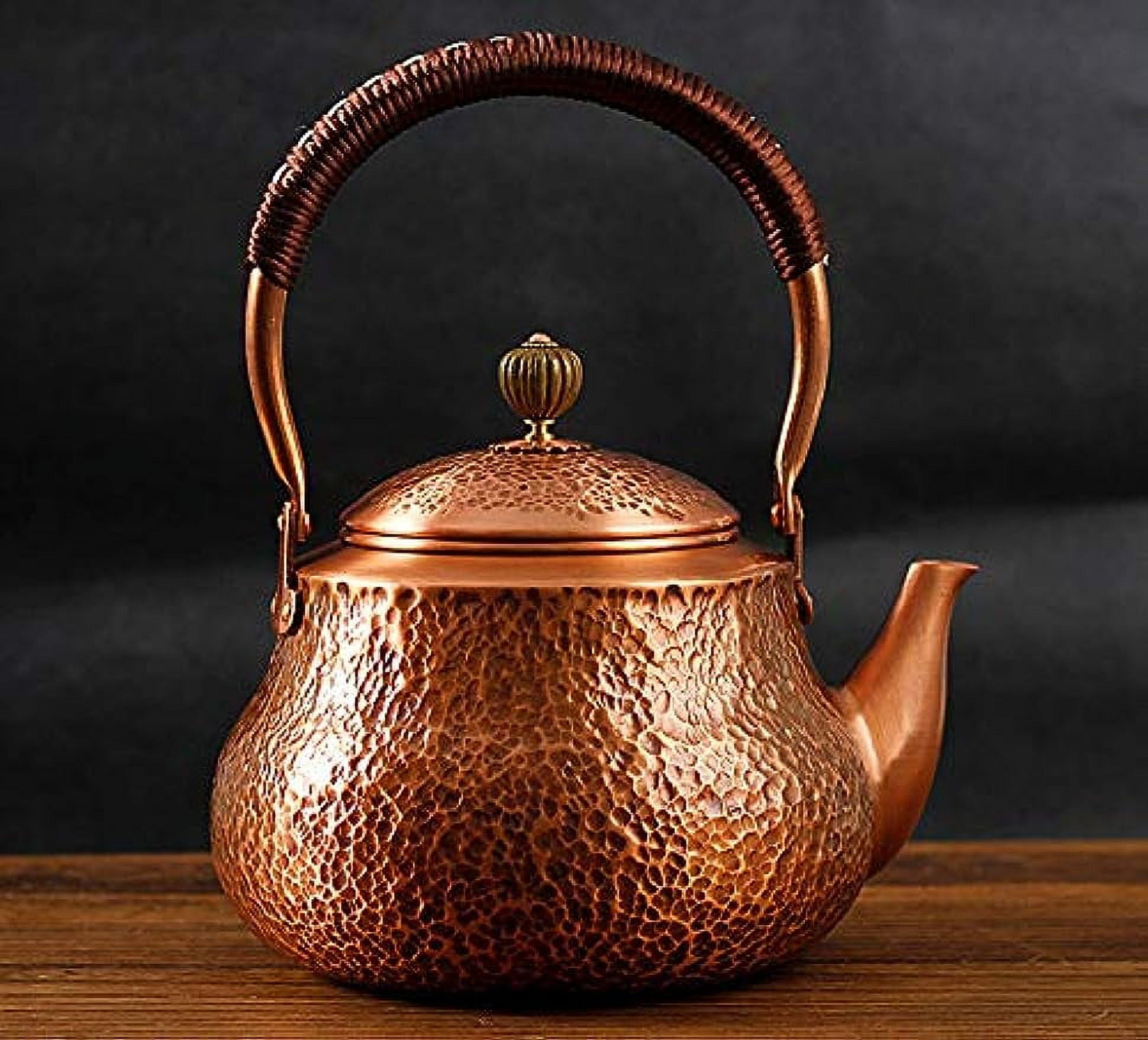 Wollet Copper Tea Kettle for Stove Top, No lining，Handmade Solid Copper ...