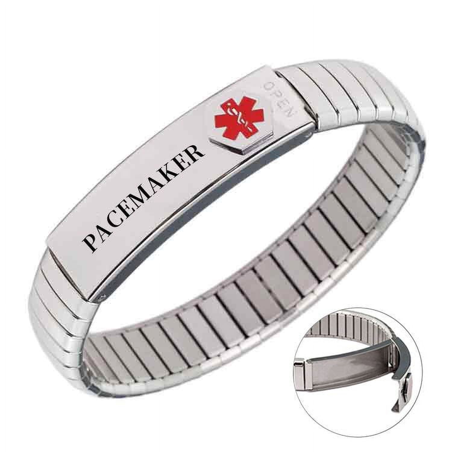 Magnetia Elastic Medical Alert Bracelets for Women, 7''(Stretchable ...