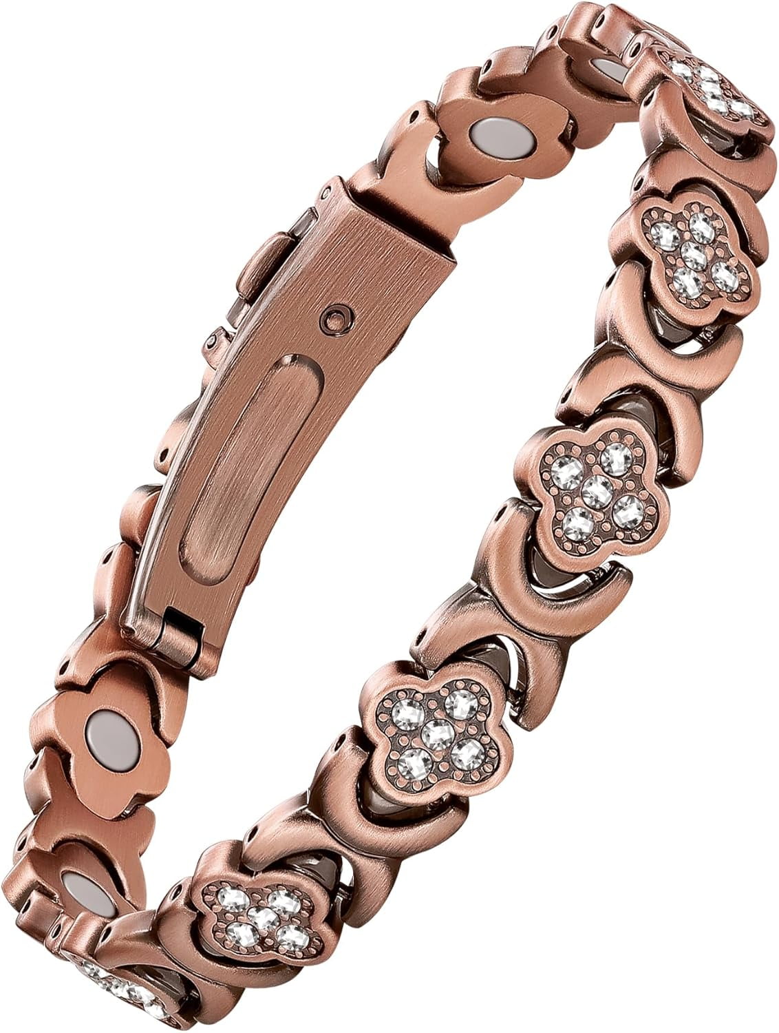 Wollet Fashion Copper Magnetic Bracelet for Women with Crystal – Pure ...
