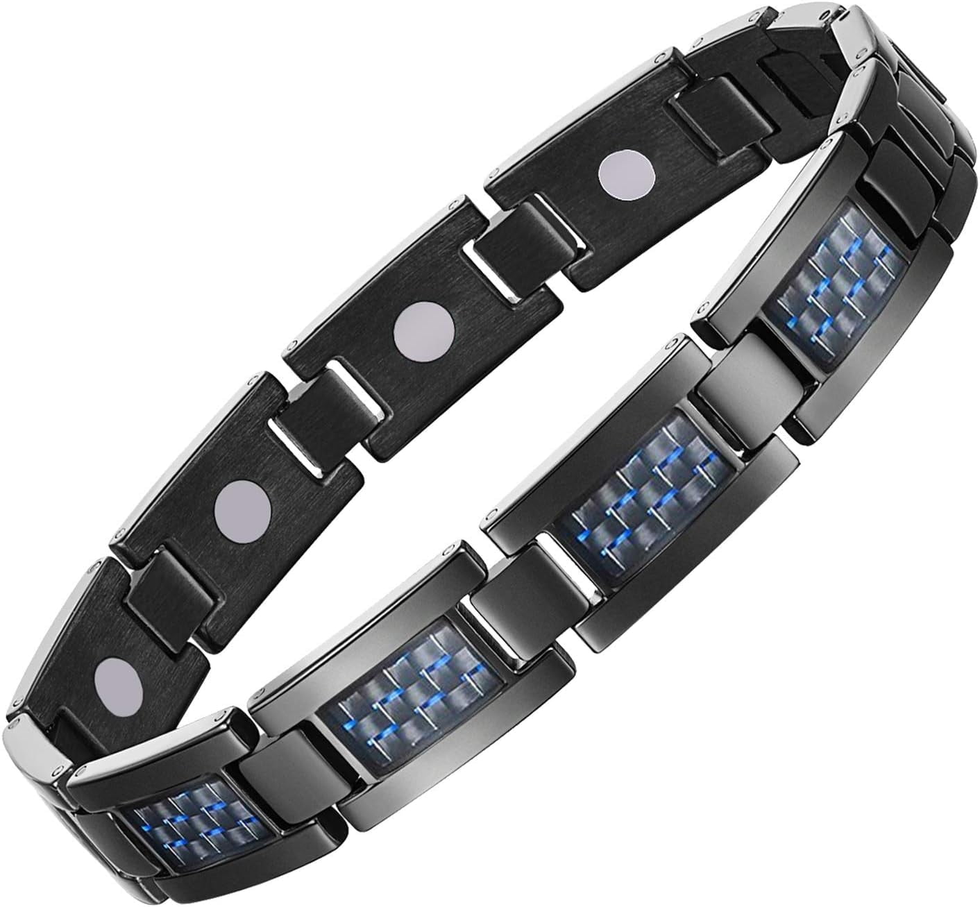 Wollet Magnetic Bracelets for Men , Stainless Steel Bracelets Blue ...