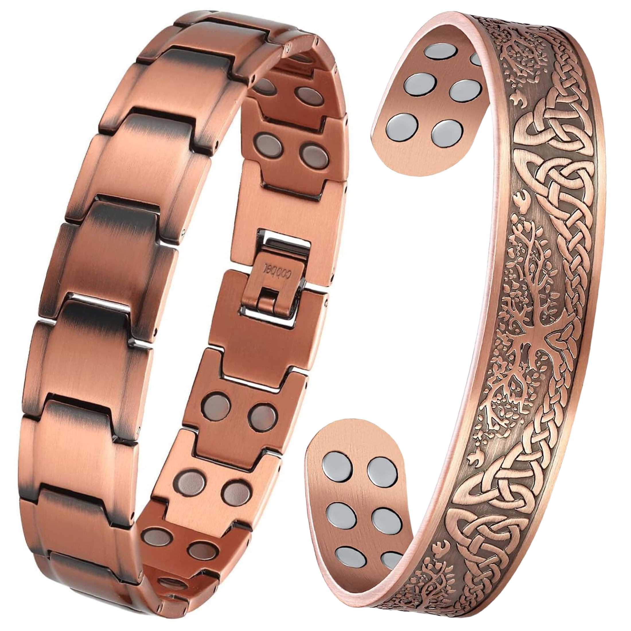 Wollet Magnetic Copper Bracelets Bangle for Men, IRIS Tree,Set of 2,(COB-0160 CPB-1025 ...