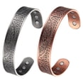 Wollet Magnetic Copper Cuff Bracelet for Men, Silver & Copper IRIS TREE ...