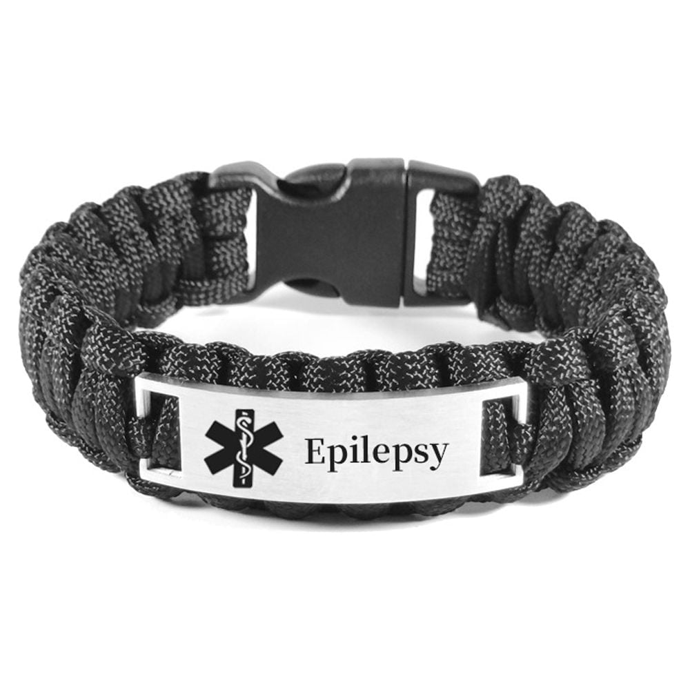 Wollet Medical Alert Bracelets for Men, 8.8'' Paracord Rope Sos ...