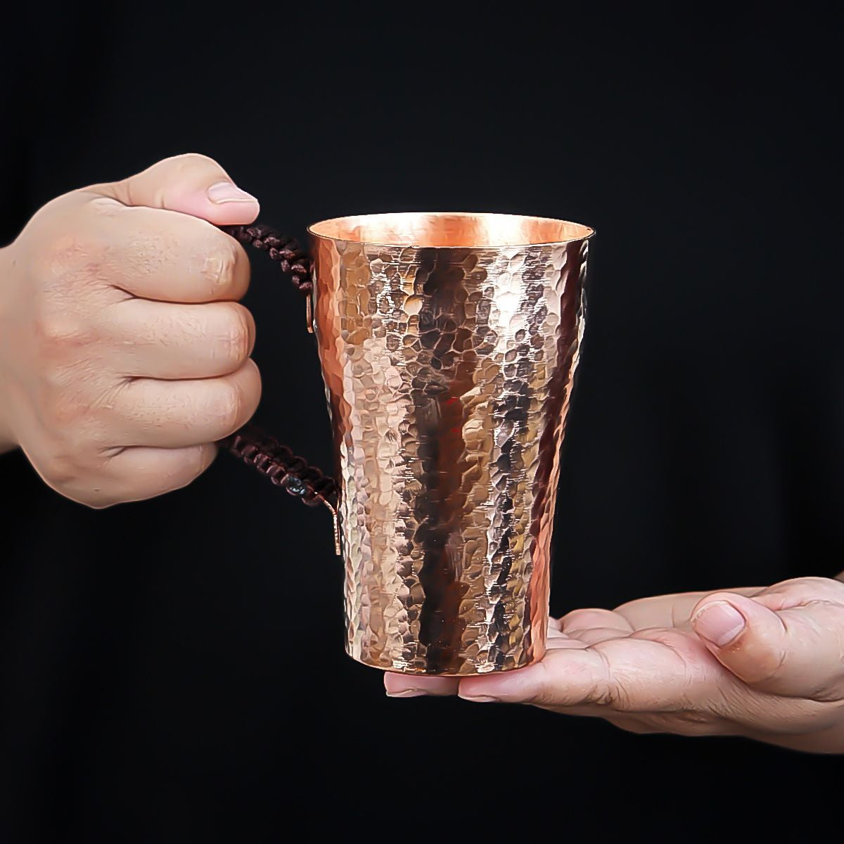 Wollet Pure Copper Cups, Handcrafted Copper Drinking Cups (13.5oz ...