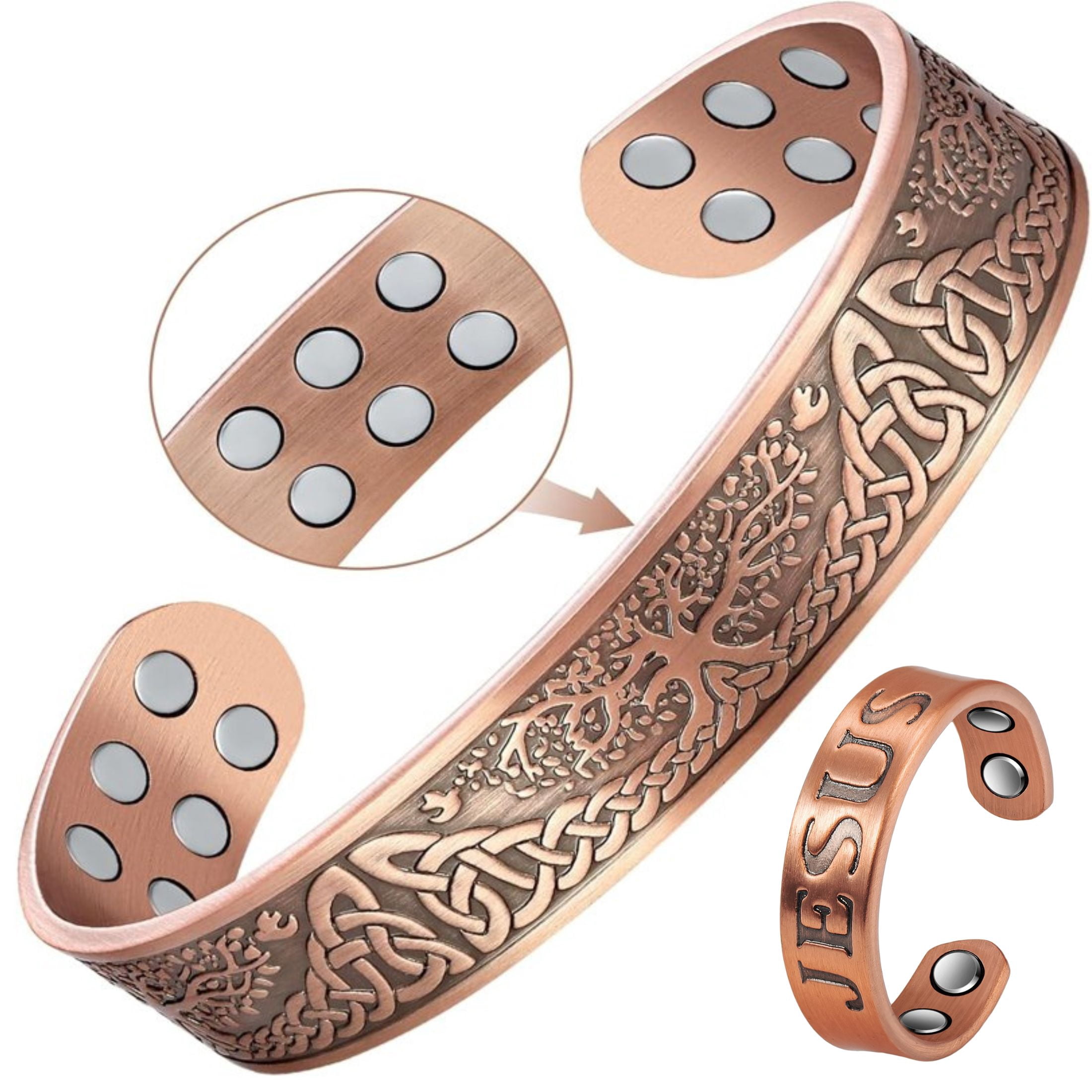 Wollet Pure Copper Magnetic Bracelets for Women and Men, Life of Tree ...