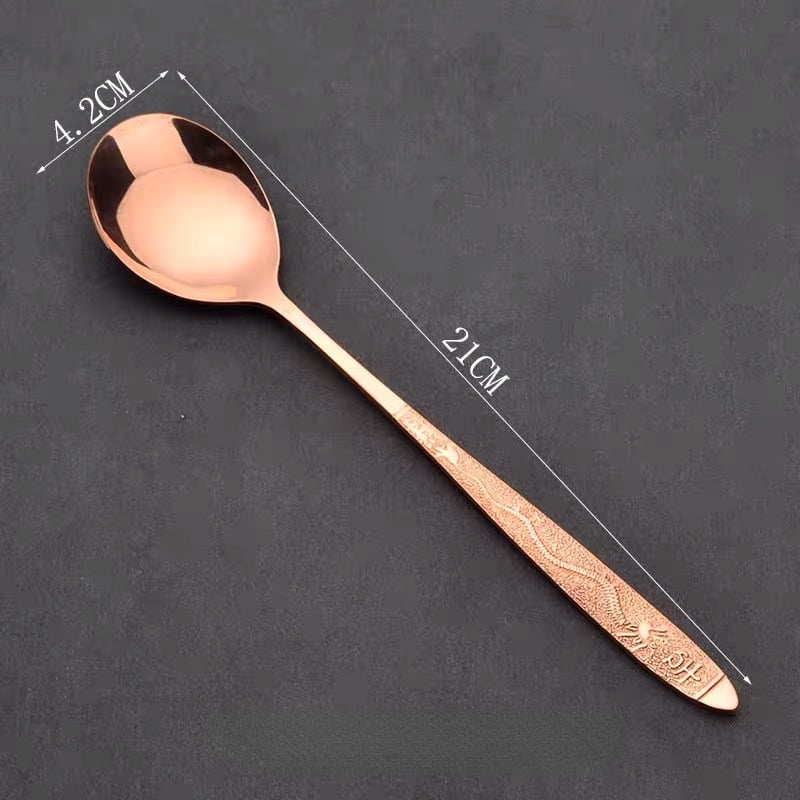 Wollet Pure Copper Soup Rice Spoon, 21*6.2cm, Long Handle Copper Brass ...