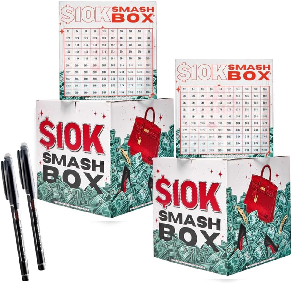 Wollet Smash Box 10k, 10k Smash Box for Money, Cash Money Saving Box ...