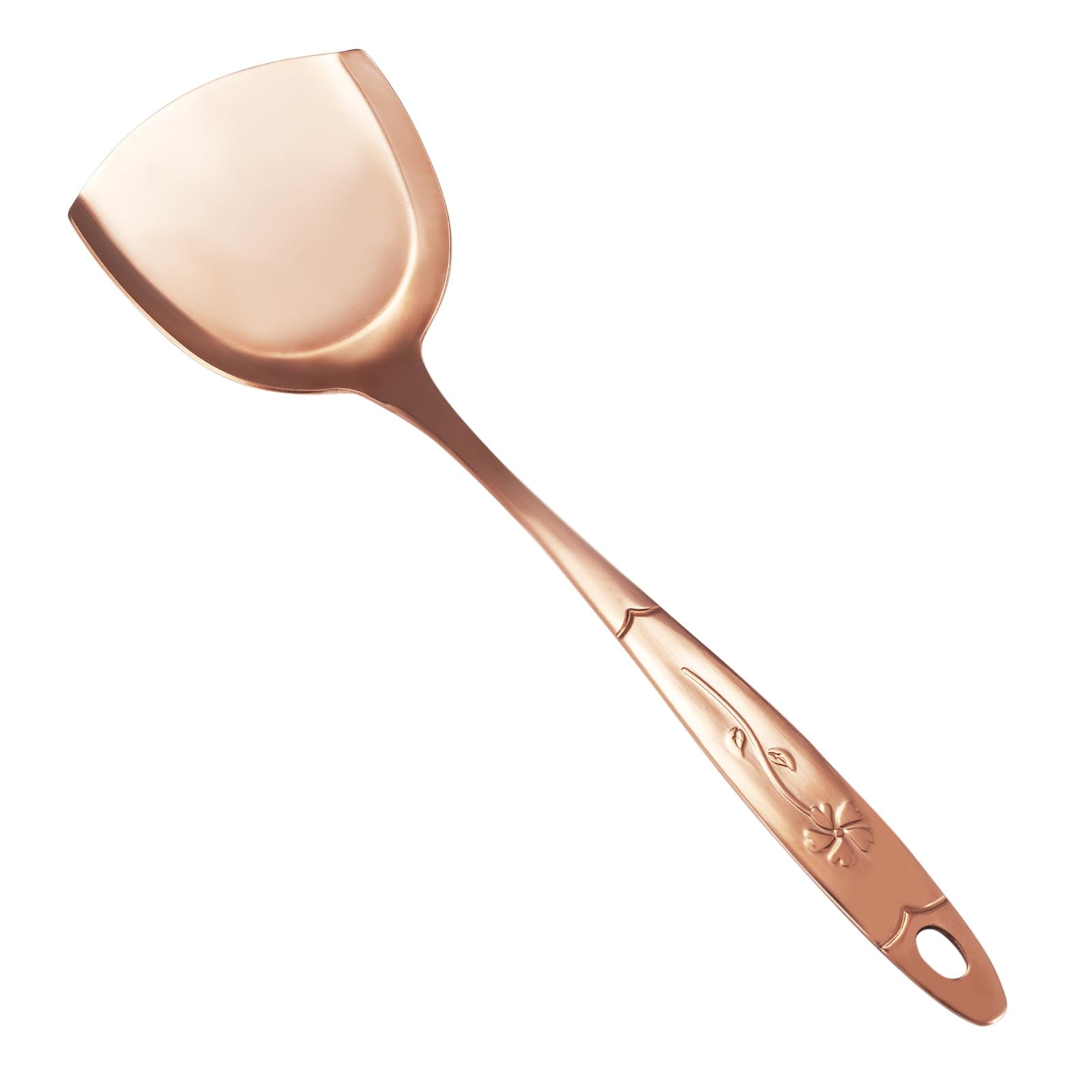 Wollet Floral Solid Pure Copper Spatula Without Coating for Frying Fish ...