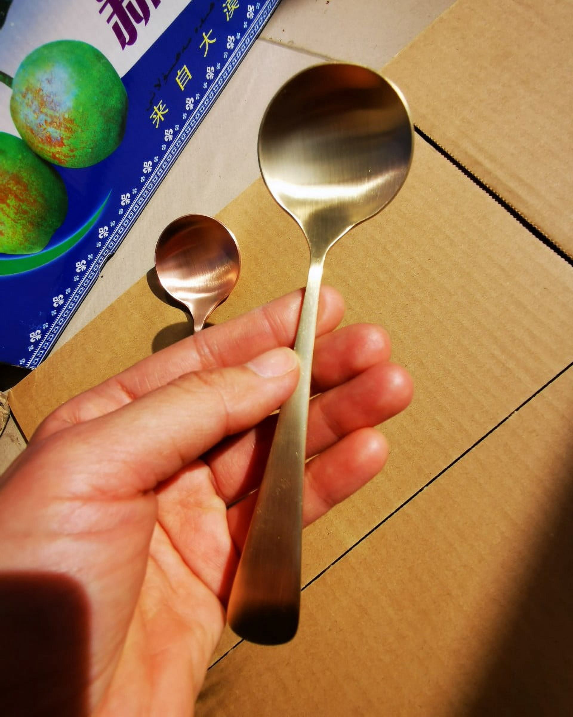 Wollet Solid Pure Copper Spoon, Brass Spoon,Serving Utensil, Matte ...