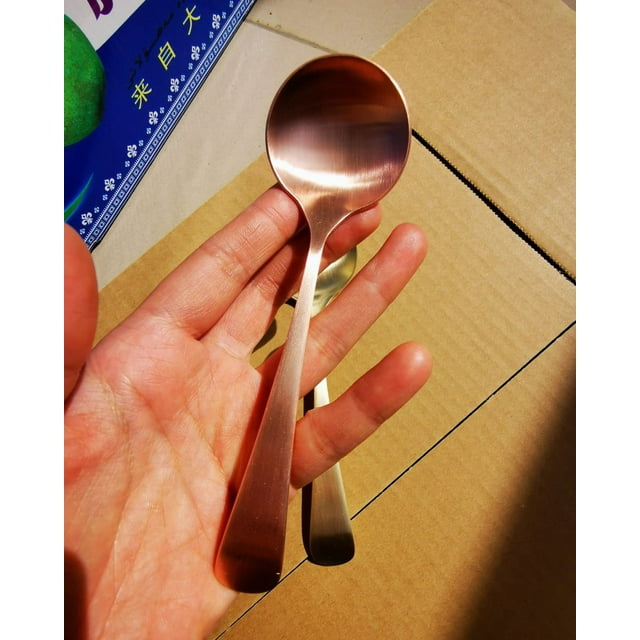 Wollet Solid Pure Copper Spoon, Brass Spoon,Serving Utensil, Matte ...