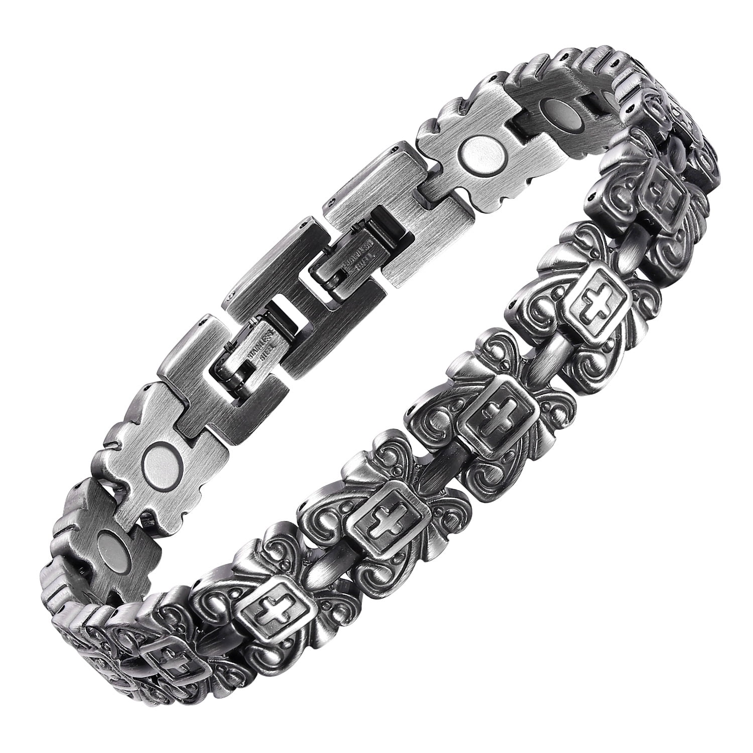 Wollet Stainless Steel Magnetic Bracelets for Men,Christian Cross ...