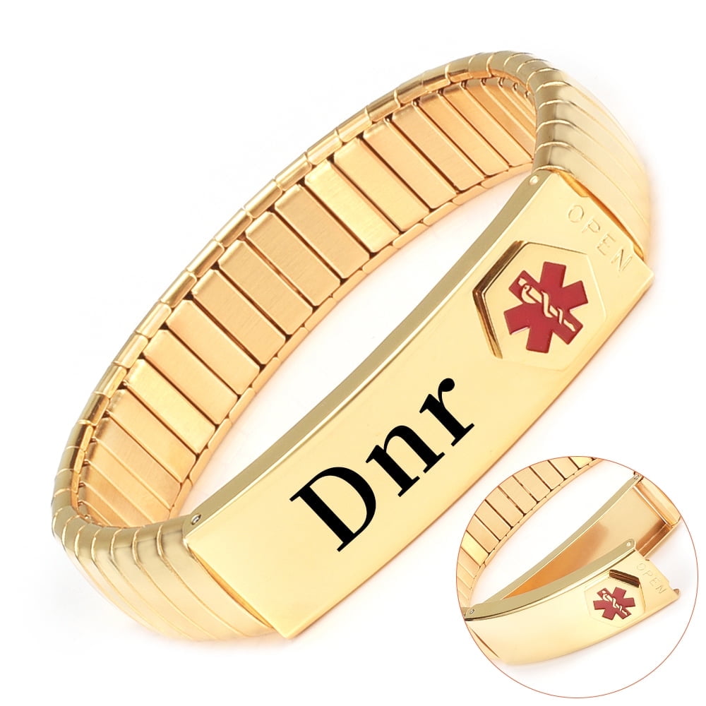 Wollet Stainless Steel Medical Alert Bracelet for Men Women, 8.2 Inch ...